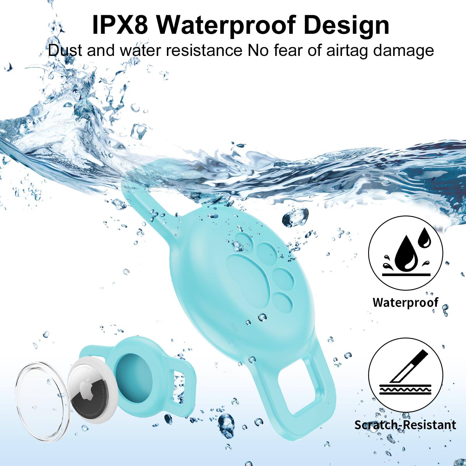 Paradigms Interiors Ipx8 Waterproof Airtag Holder For Cat And Dog ...