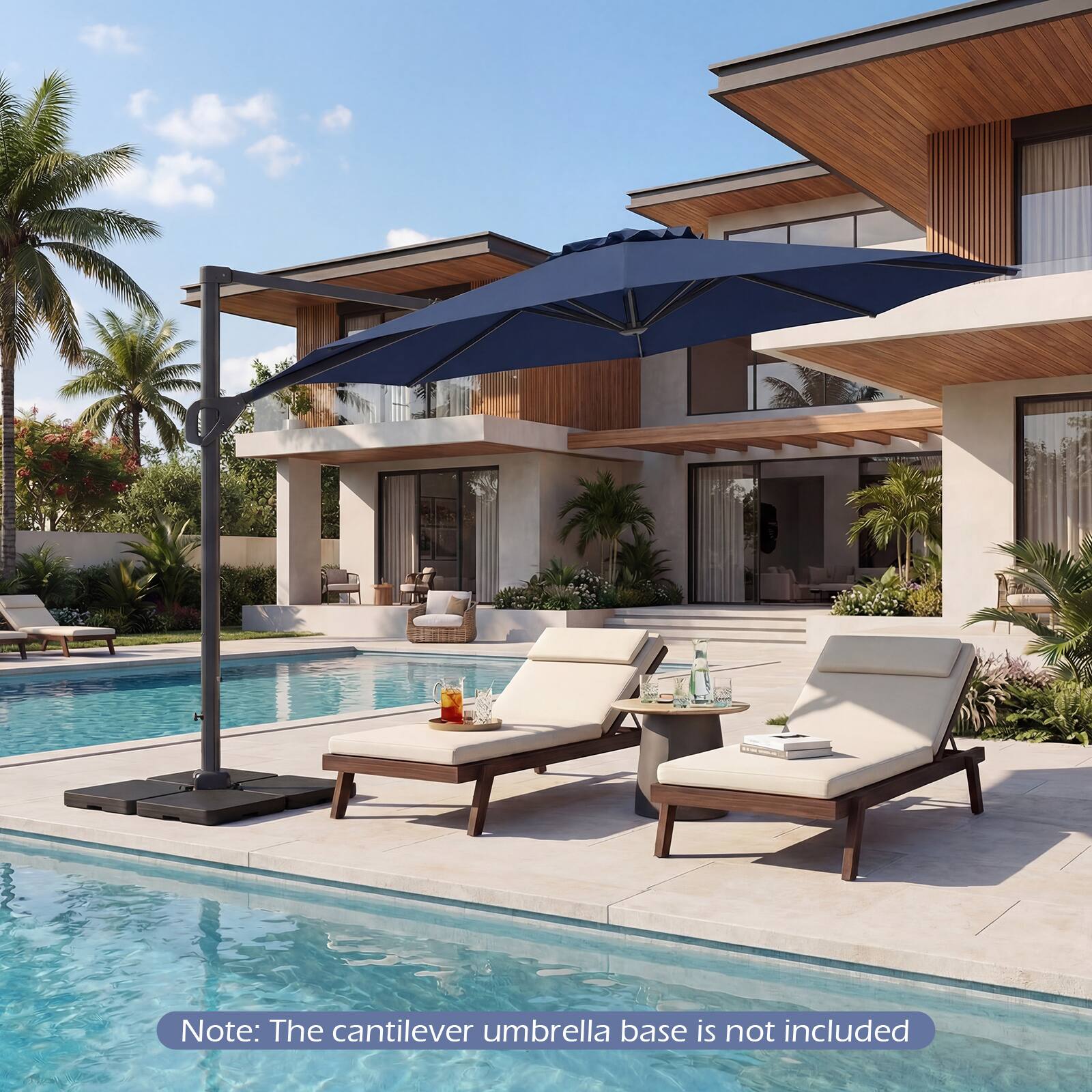 Costway 10 FT Patio Cantilever Umbrella with 360° Rotation, Easy Tilt ...