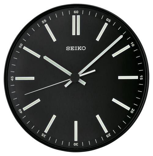 Seiko 12" Landon Wall Clock with White Markers Black QXA521JLH - Best Buy
