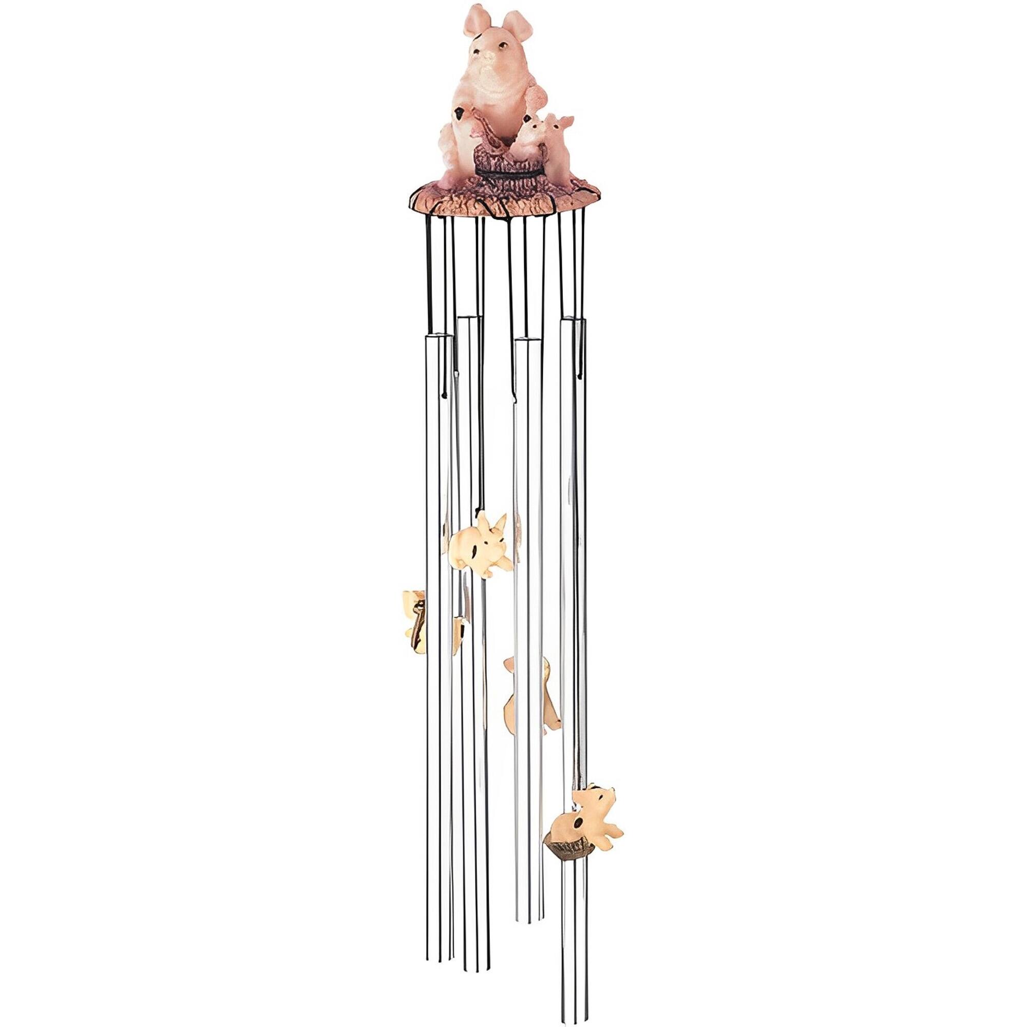 FC Design 23" Long Pig Round Top Wind Chime Outdoor Patio or Garden ...