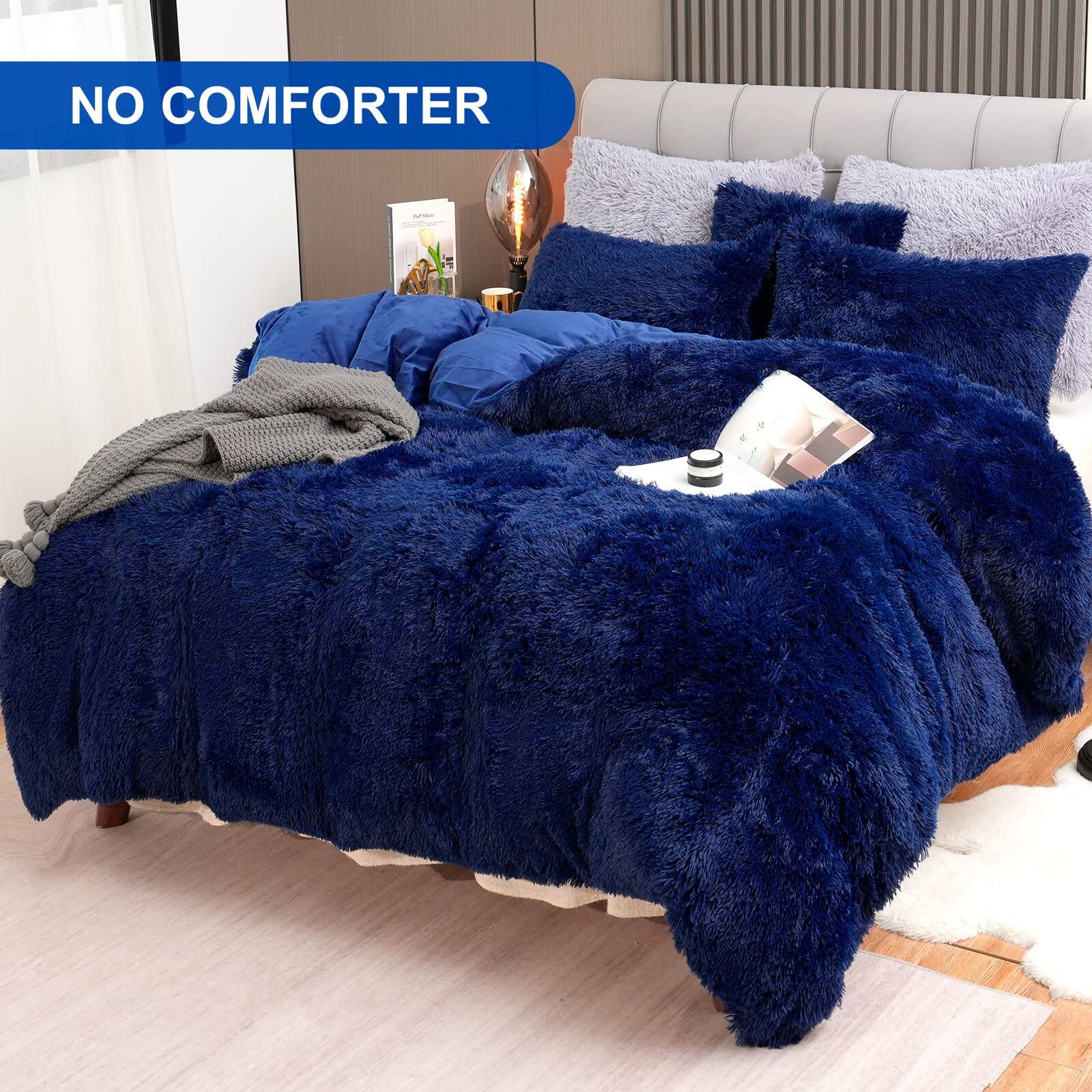 Paradigms Interiors Fluffy Plush Duvet Cover Set Size Luxury Ultra Soft ...