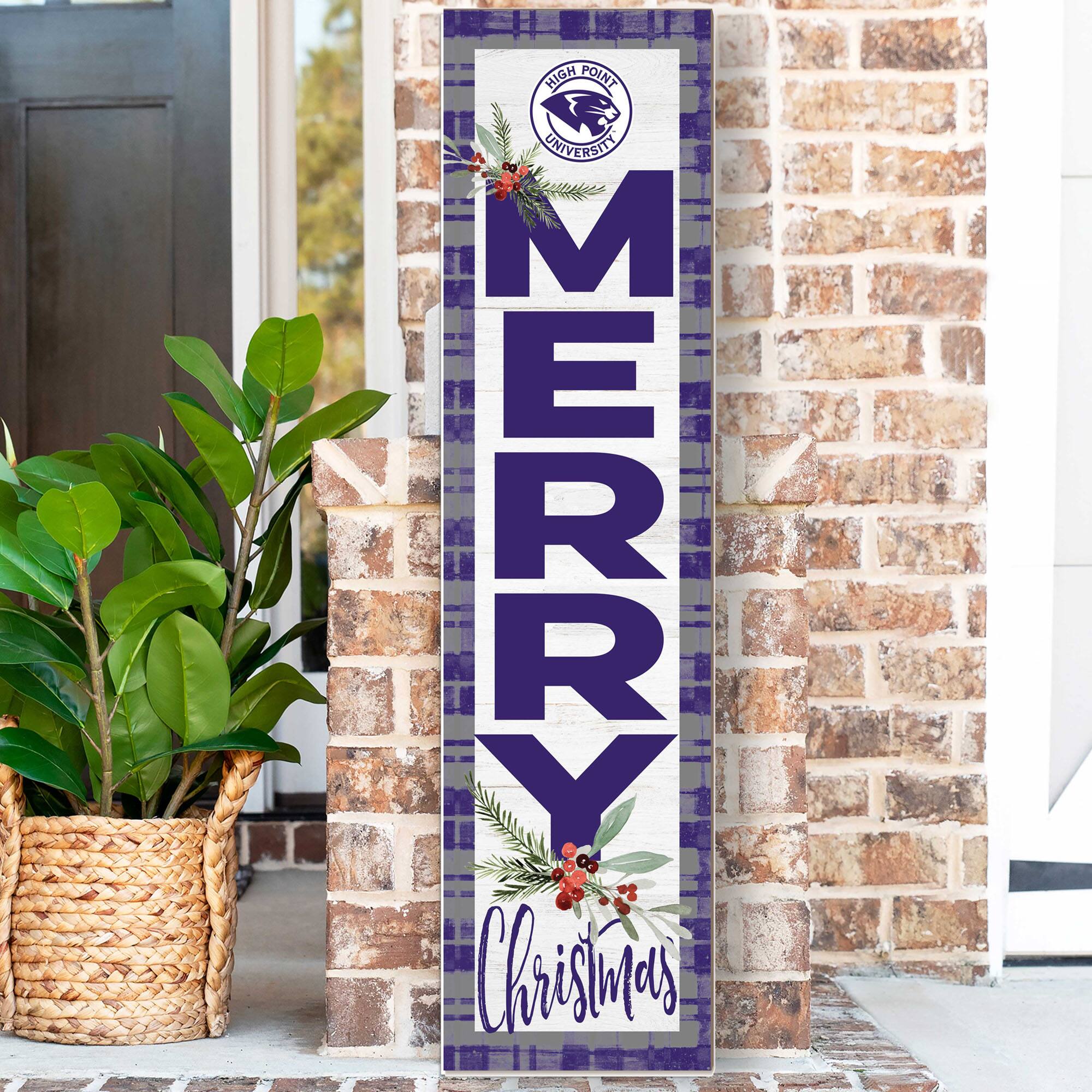 Jardine High Point Panthers 12'' x 48'' Outdoor Christmas Leaner White ...