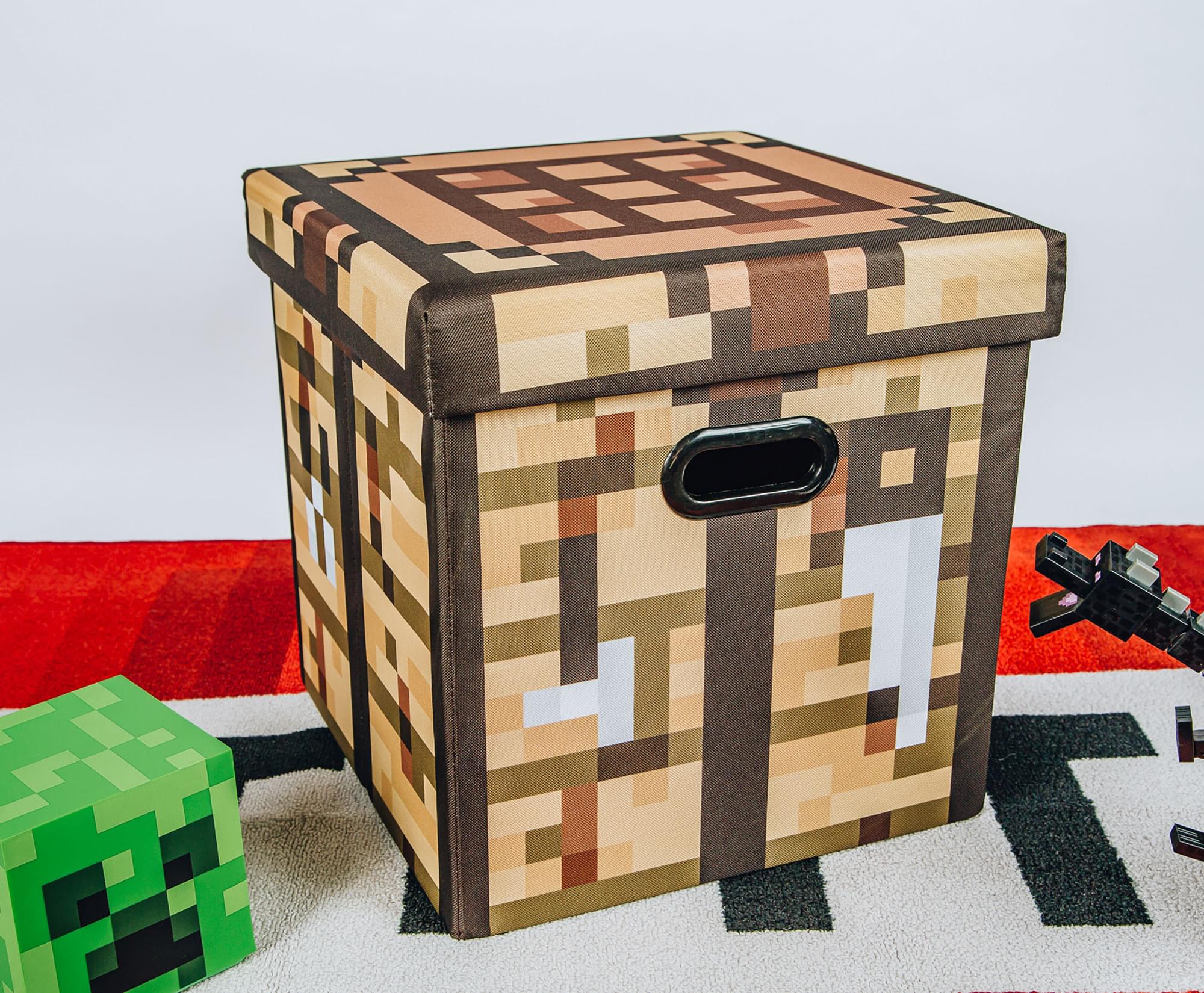 Ukonic Minecraft Crafting Table Storage Bin Cube Organizer with Lid ...