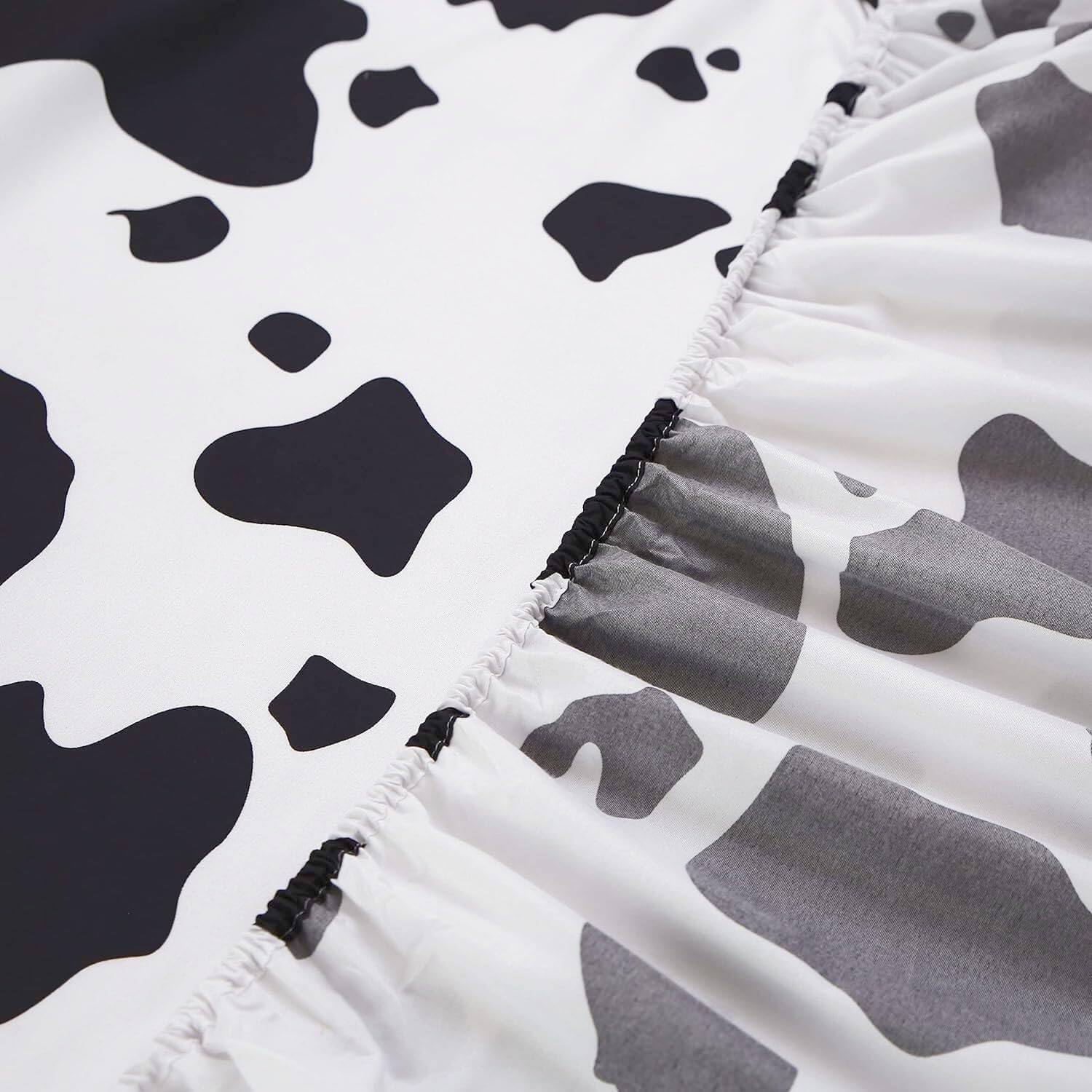 Dapper Styles Milk Cow Print Stuff Bedding Fitted Sheet Set Size ...
