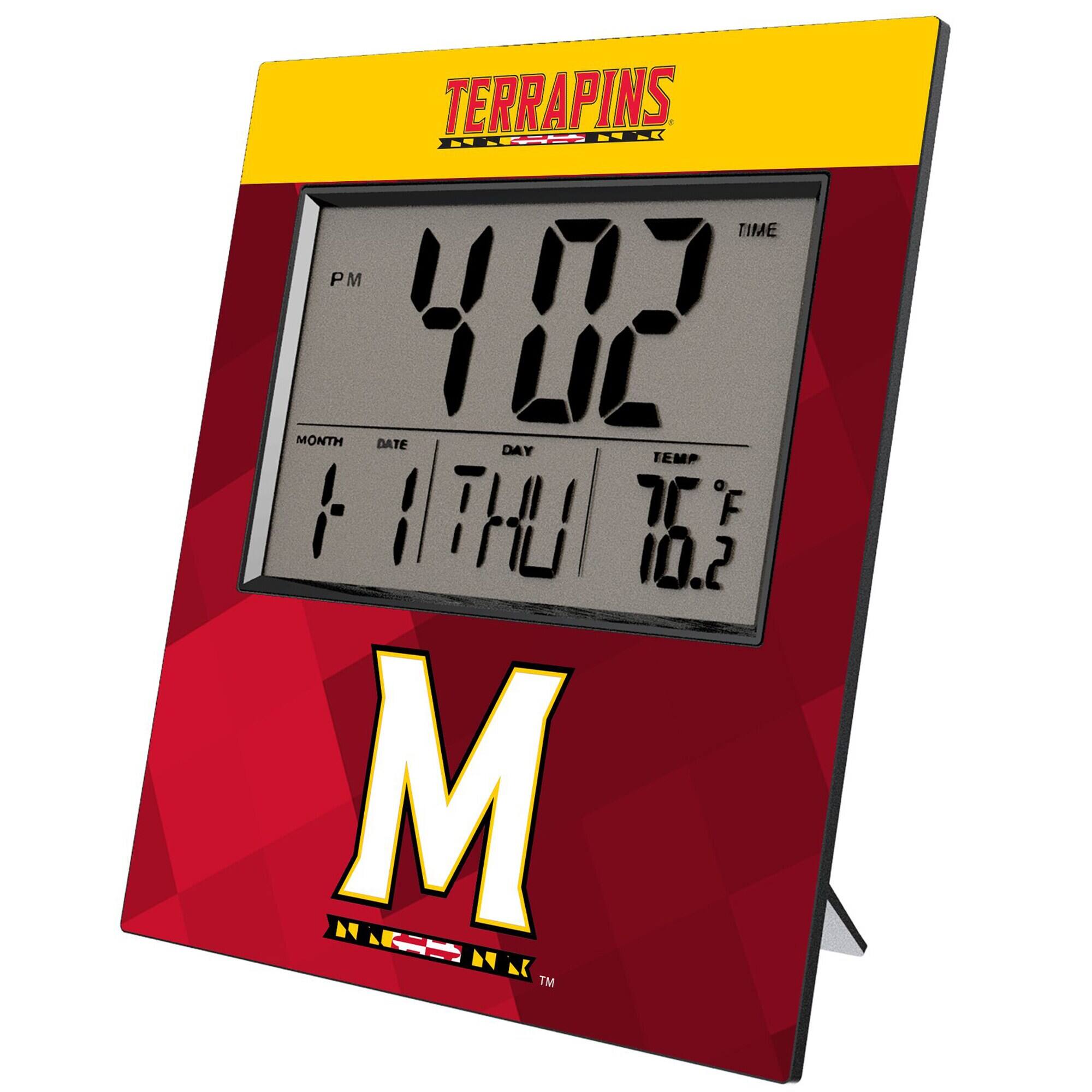 Keyscaper Maryland Terrapins Color Block Digital Desk Clock Multicolor ...