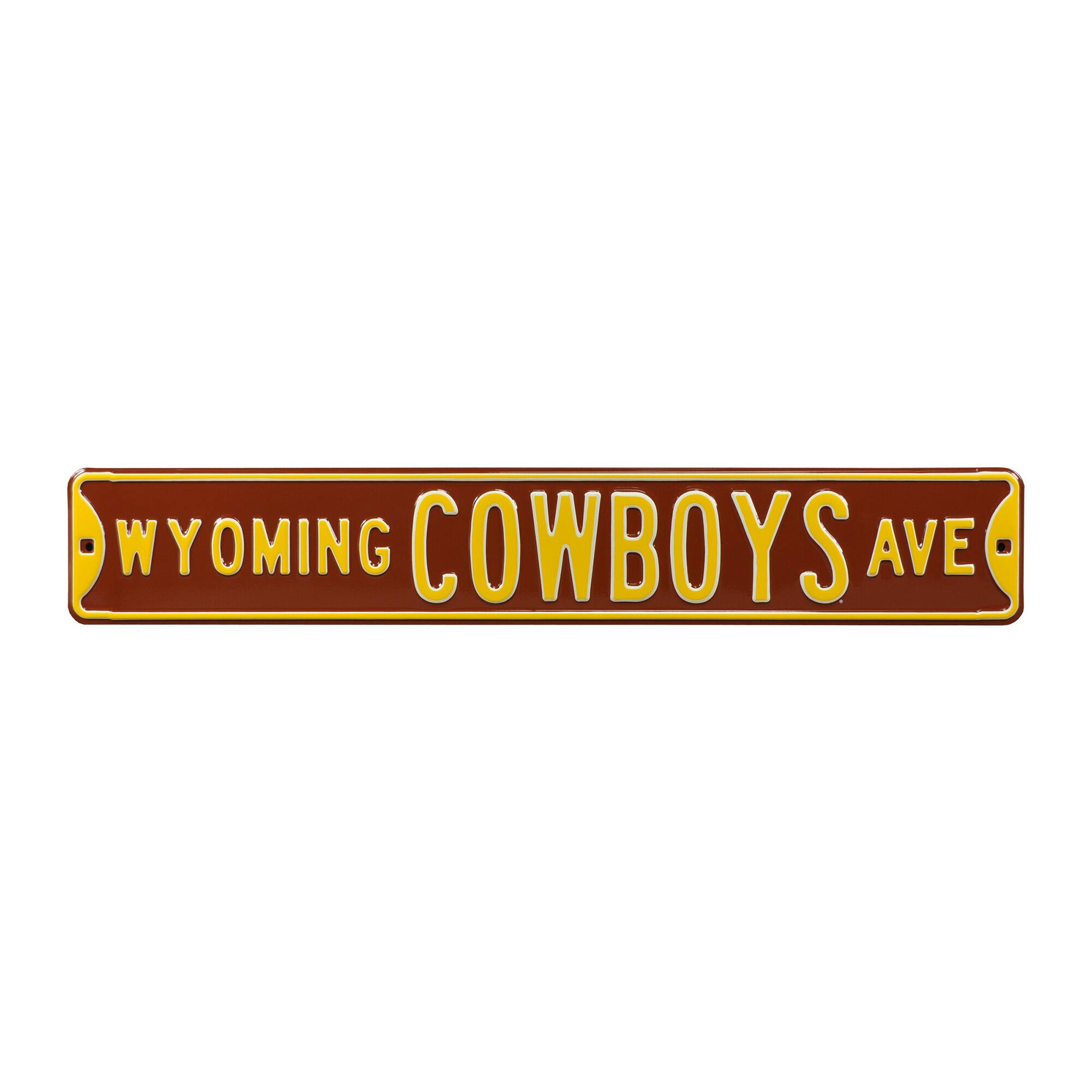 Authentic Street Signs Wyoming Cowboys 6" x 36" College Ave Street Sign ...