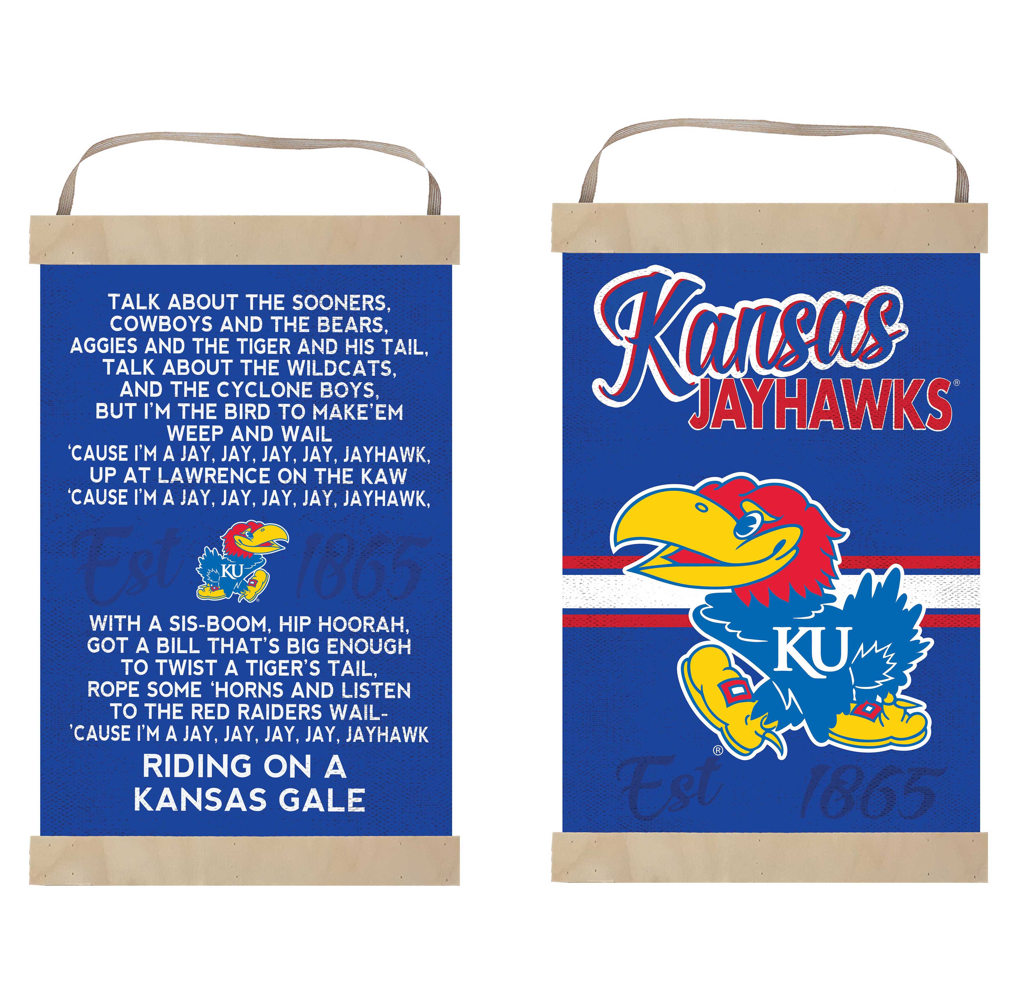 Jardine Kansas Jayhawks Fight Song Banner Sign Blue 4941667 - Best Buy