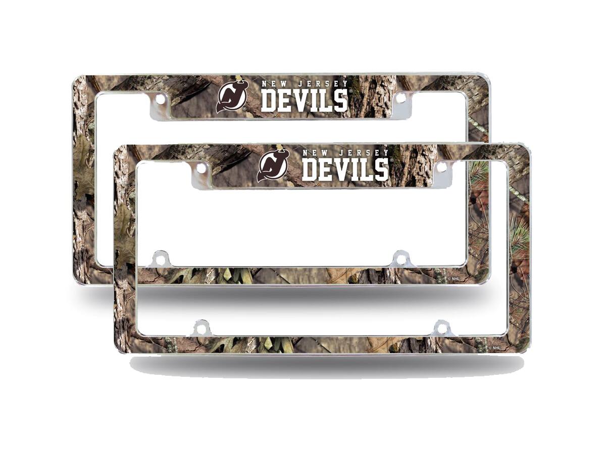 Rico Industries New Jersey Devils Chrome Metal (Set of 2) License Plate ...