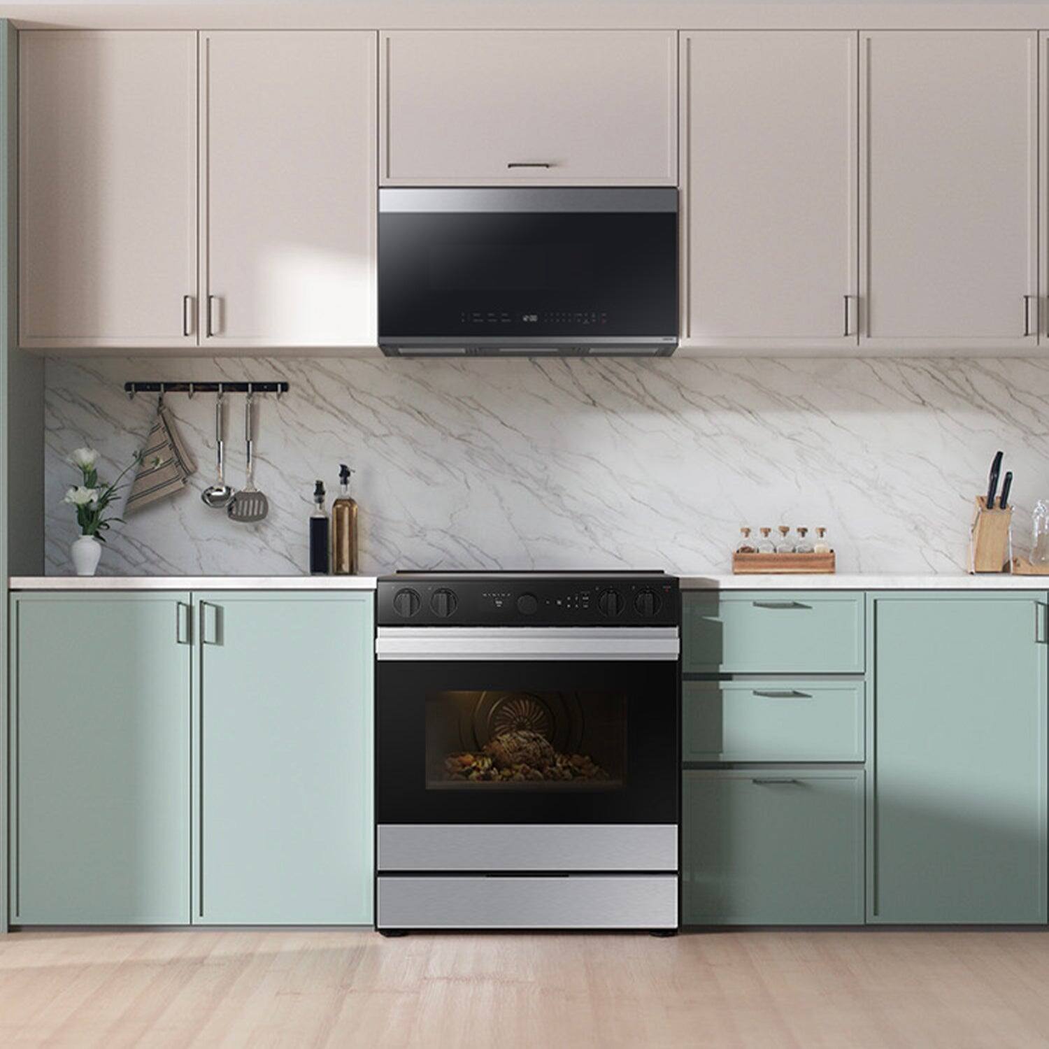 Samsung Bespoke Smart Slide In Electric Range 6.3 cu. ft. with Air Sous ...