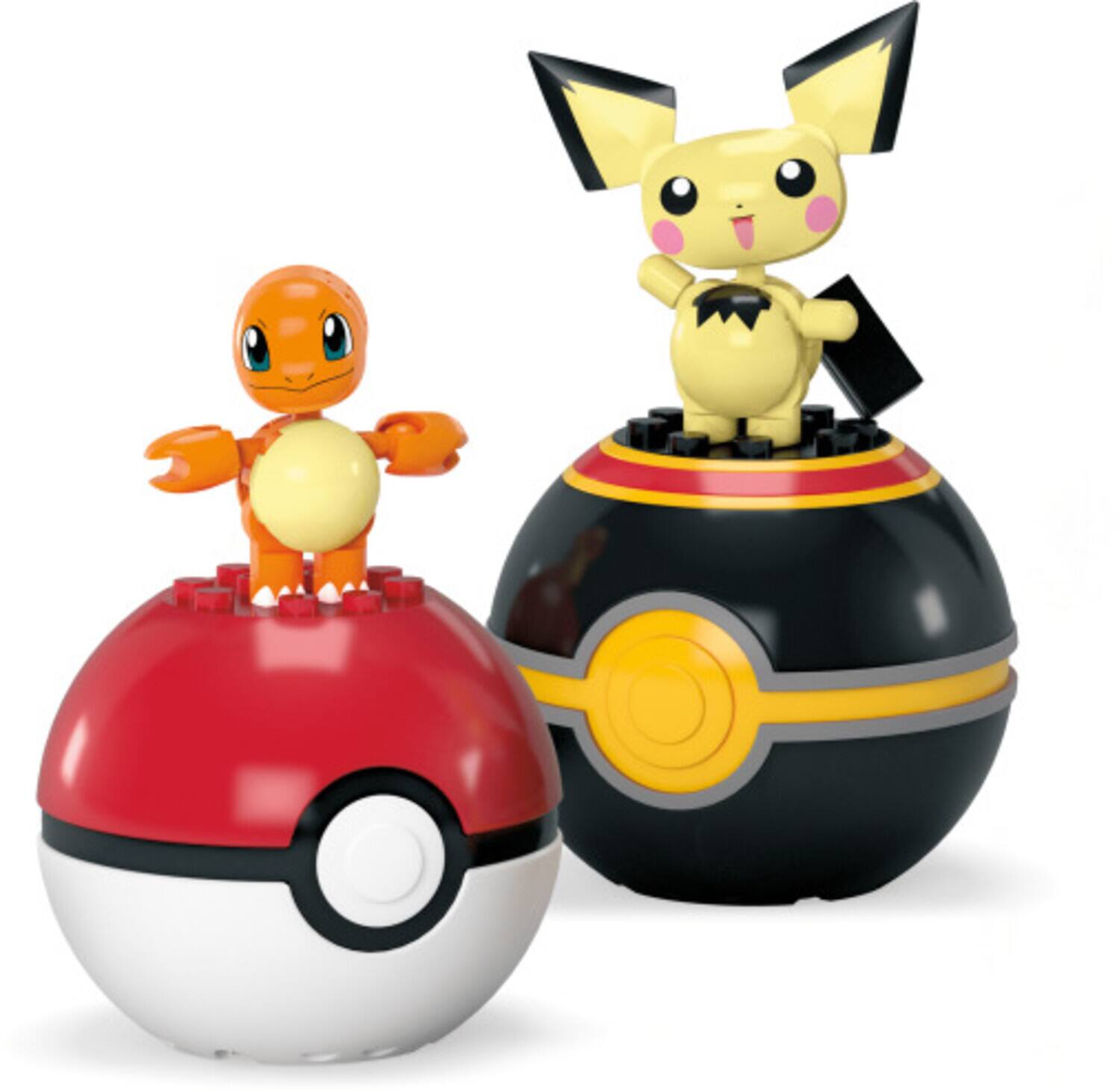 Mega Bloks Pokemon: Pokeball 2 Pack Charmander & Pichu, 40 Piece ...