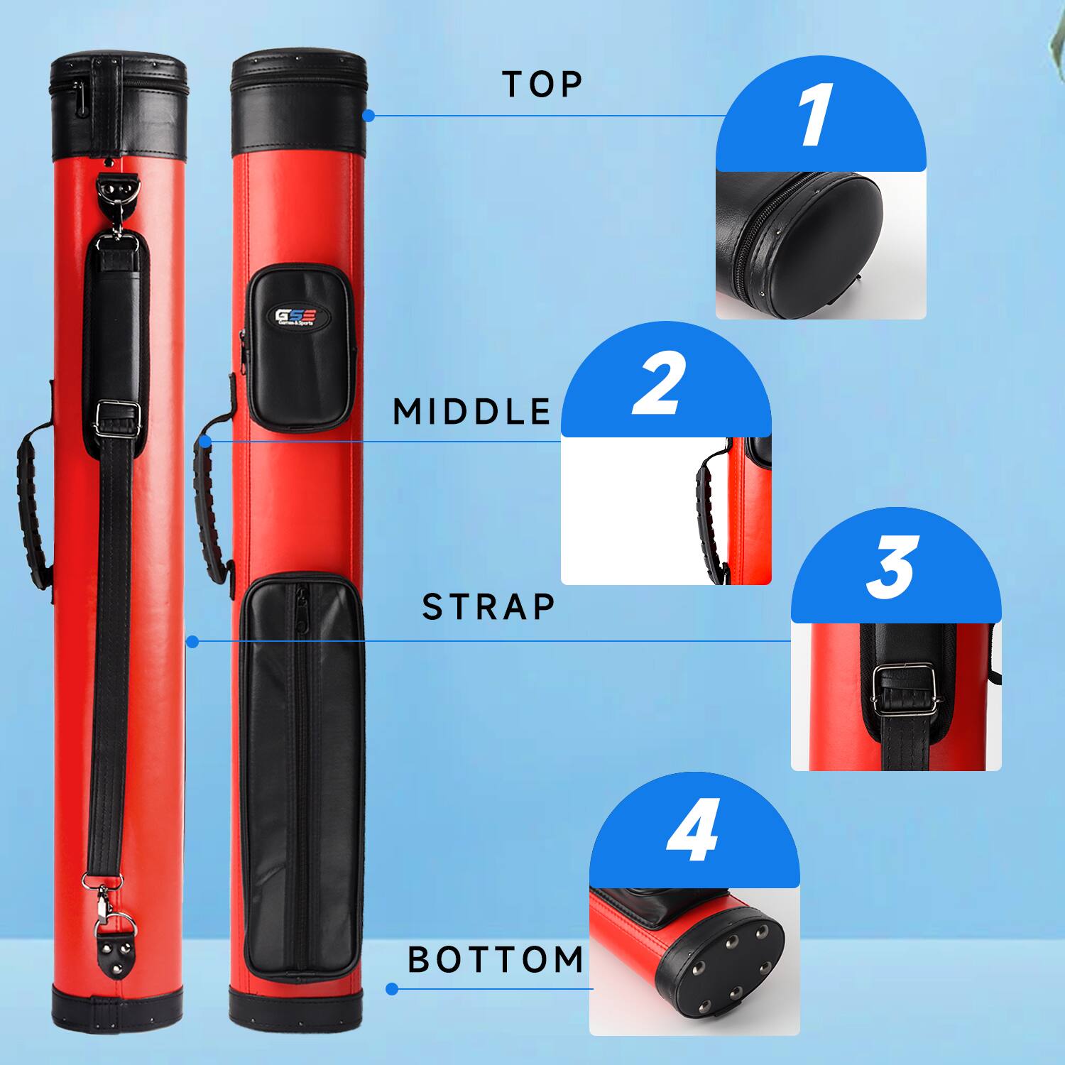 GSE Games & Sports Expert 2x2 Oval Deluxe Hard Billiard Pool Cue Stick ...