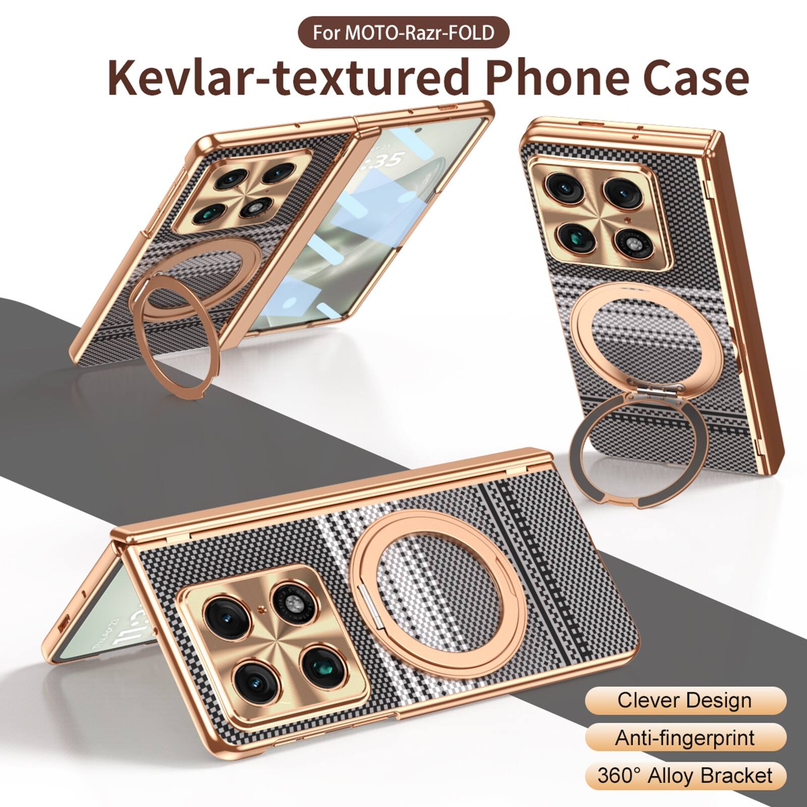 Dteck for Motorola Razr Fold Case with Screen Protector, Hinge ...