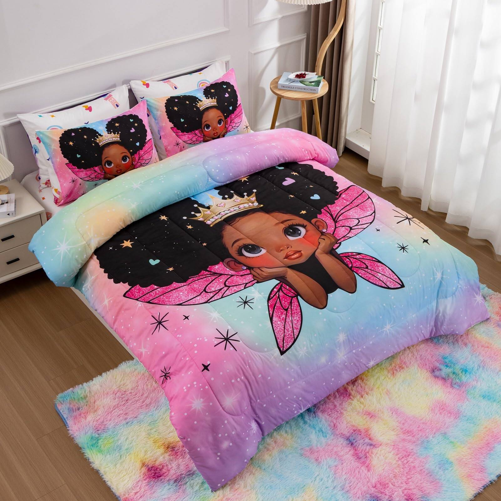 Paradigms Interiors Girl Princess With Wings Comforter Set Gradient ...