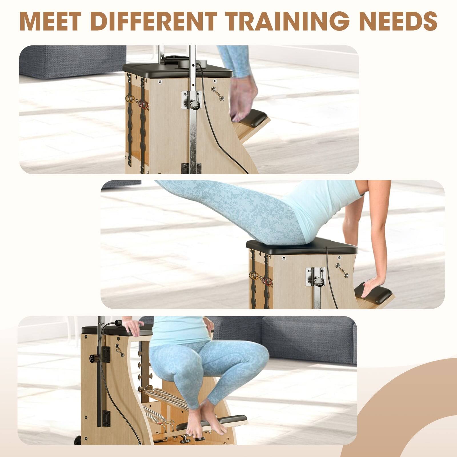 Syedee Pilates Reformer Machine, Wood Pilates Machine Bed Yoga Exercise ...