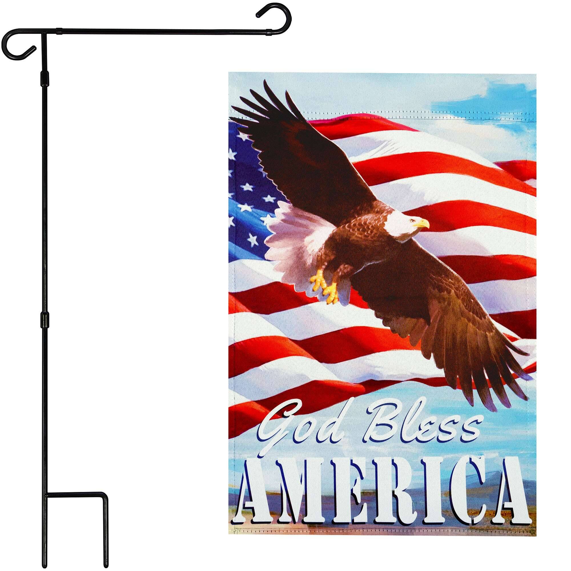 G128 Combo Pack: Garden Flag Stand 36 x 16 in & 12 x 18 in Double Sided ...