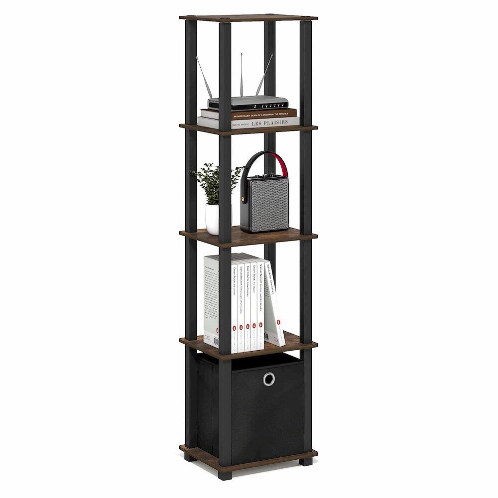 Furinno TURN N TUBE Book Shelf, 5 Tier Square Open Frame Display Shelf ...