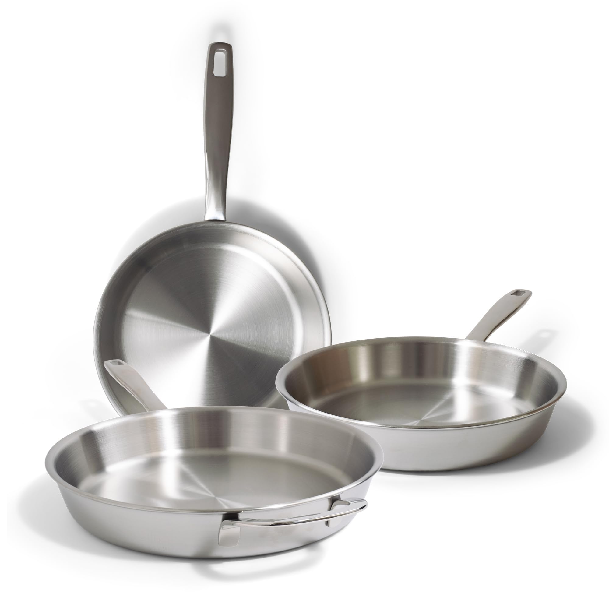 ALVA Maestro 3-Piece 5-Ply Stainless Steel Frying Cookware Set - Silver ...