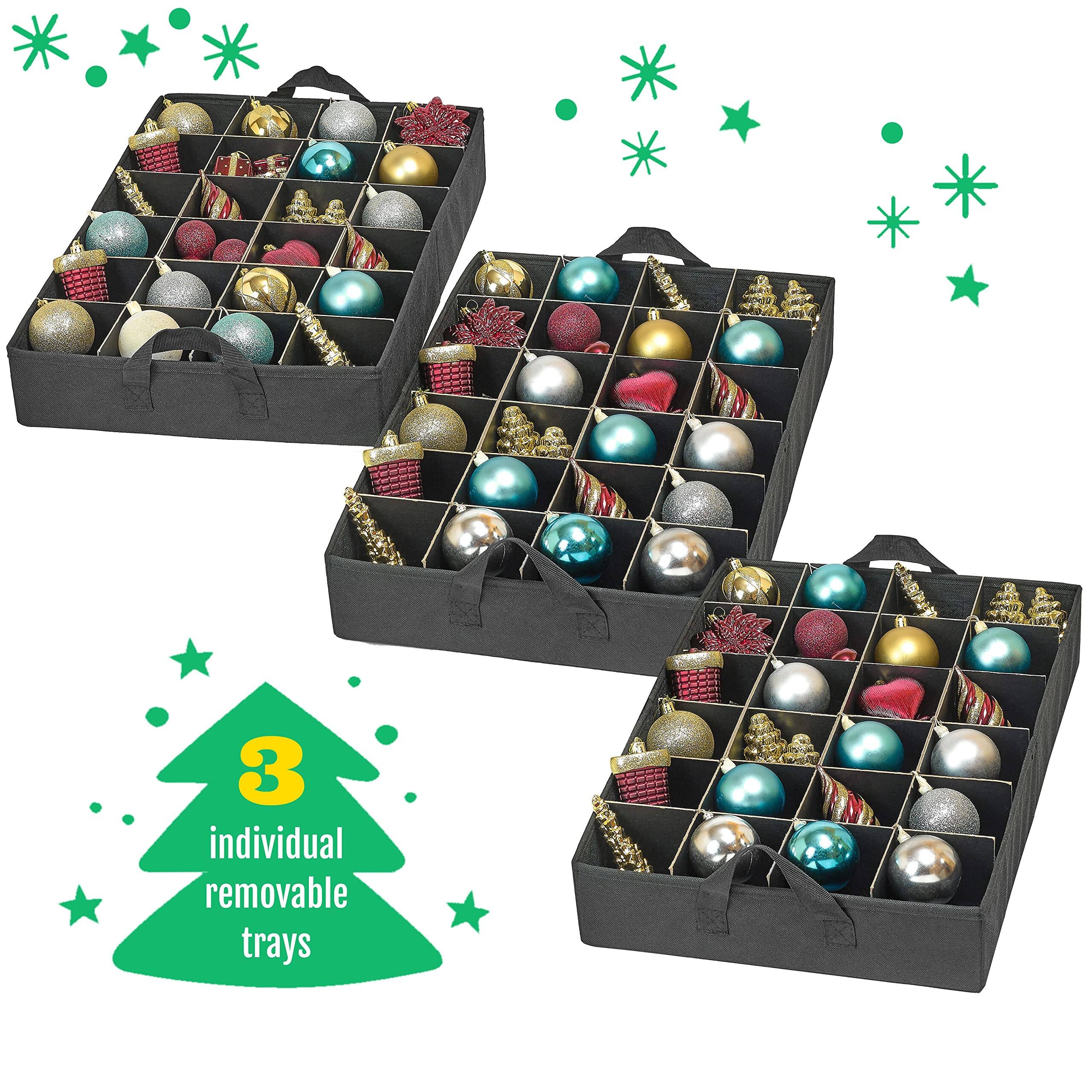 Paradigms Interiors Christmas Ornament Container Box With Dividers ...