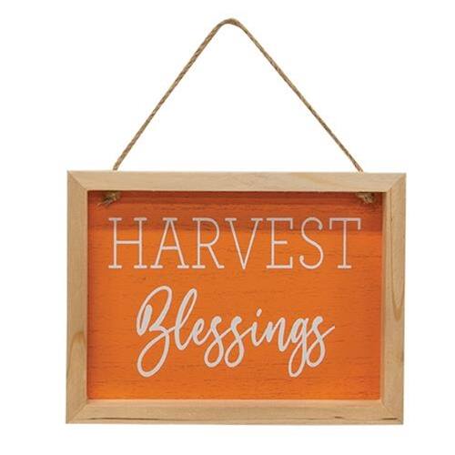 BreeBe *Harvest Blessings Sign w/Jute Hanger Brown , Orange G91047 ...