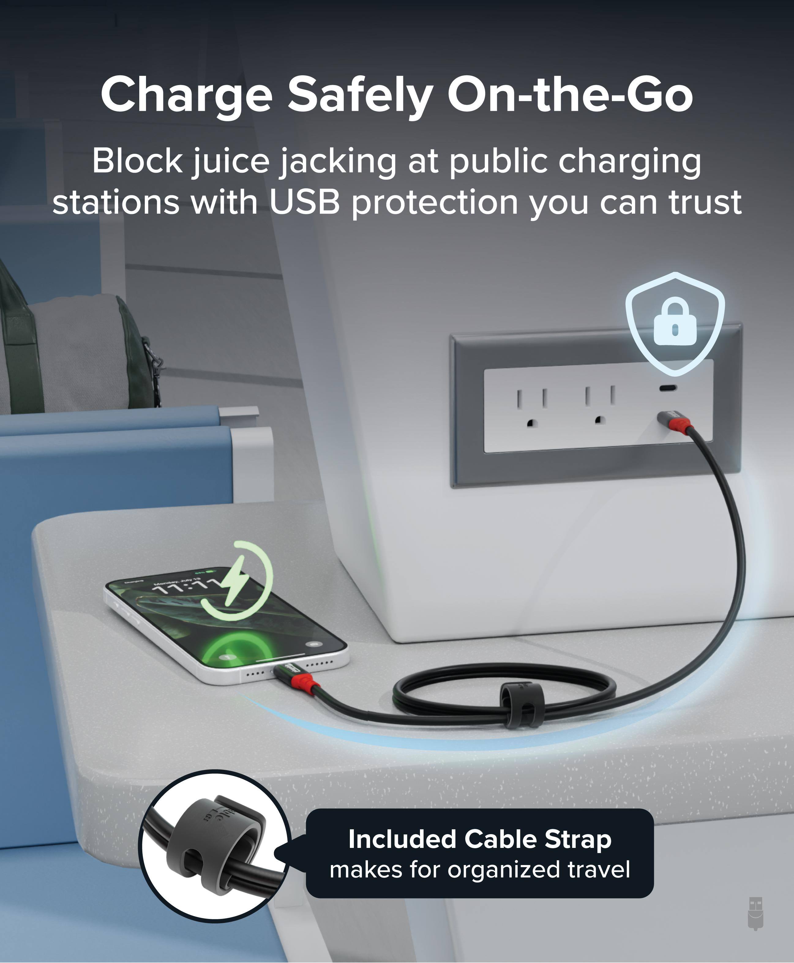 Plugable Secure USB C Data Blocker Charge Only Cable 240W Fast Charging ...