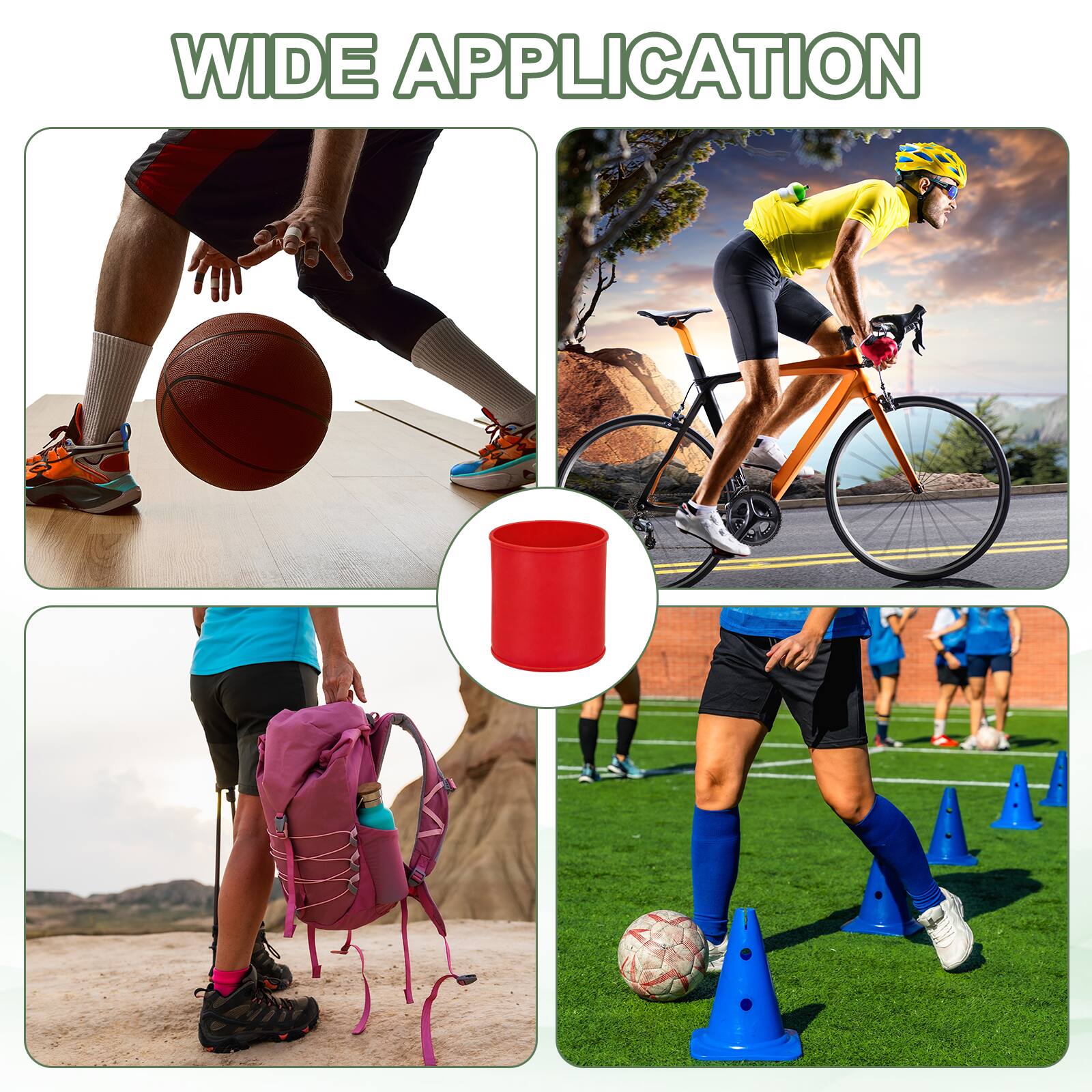 Unique Bargains Silicone Soccer Leg Bands, Non Slip Shin Guard Straps ...
