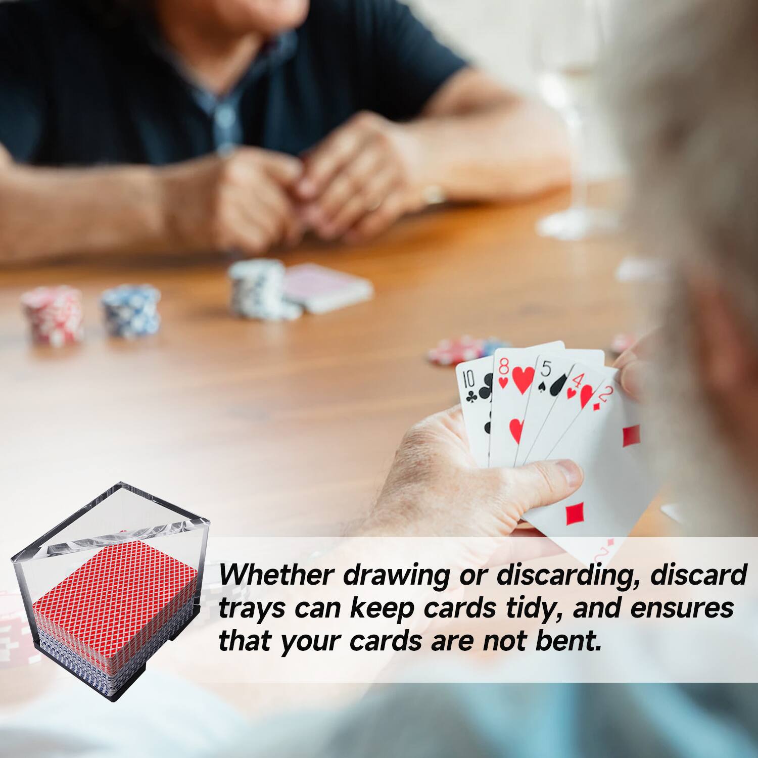 GSE Games & Sports Expert 4 Deck Clear Acrylic Discard Trays, Casino ...