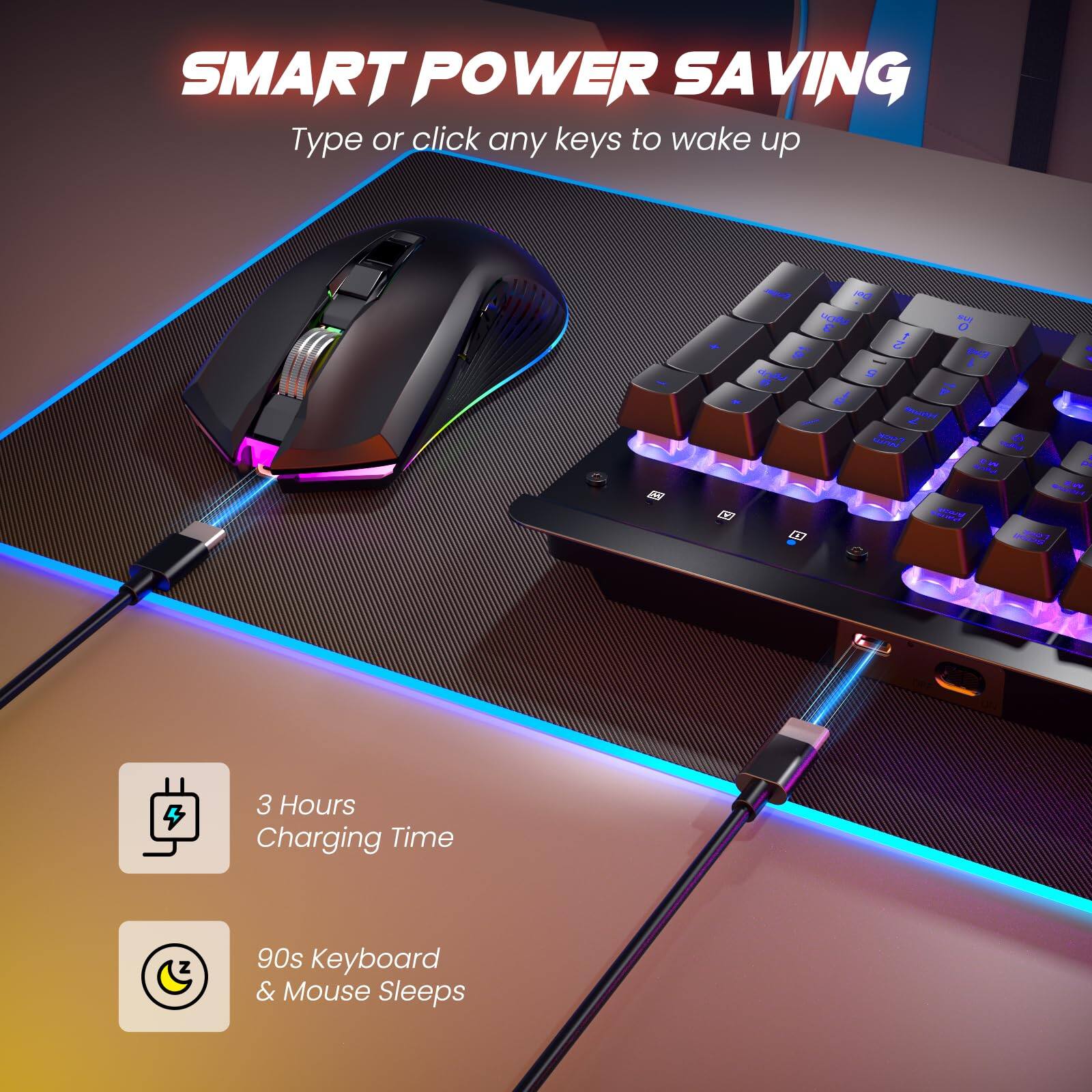 Cedar Assembly Wireless Gaming And Mouse Combo Metal Panel 7 Color ...