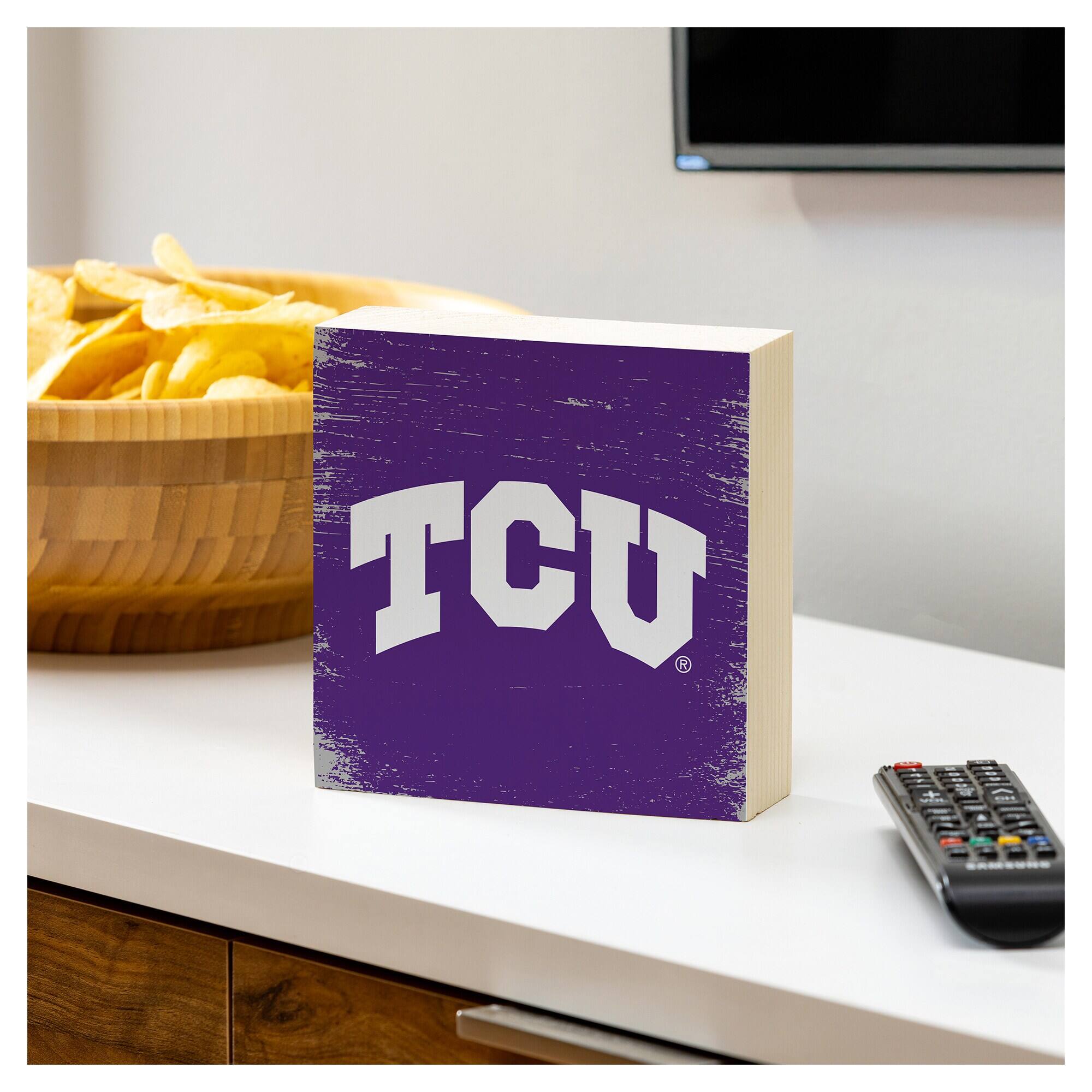 Evergreen Enterprises TCU Horned Frogs 6" Square Fan Chant Wood Block ...