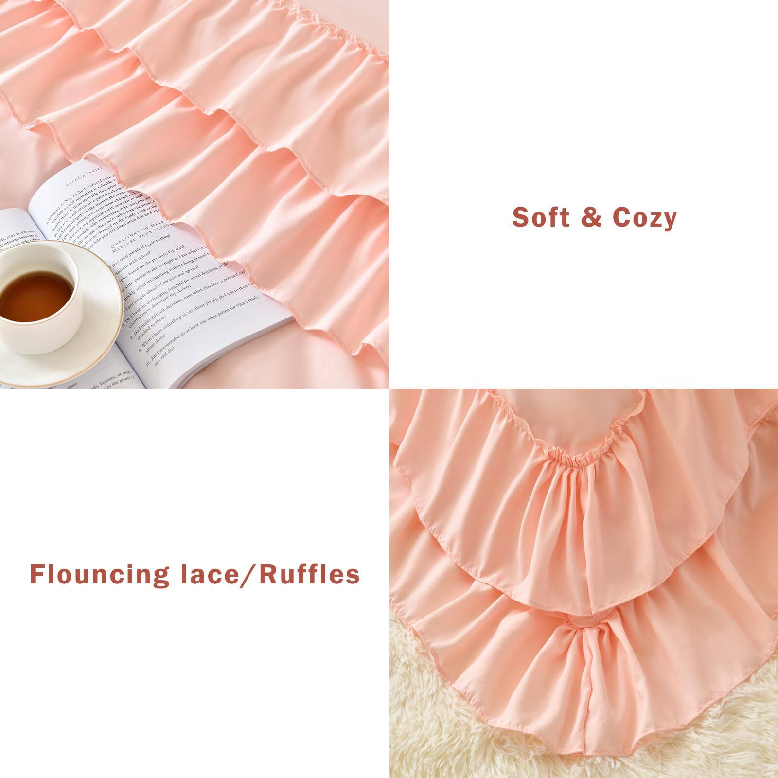 Earthley Blooms Comforter Set Queen 3pcs Comforters Size Ruffle ...