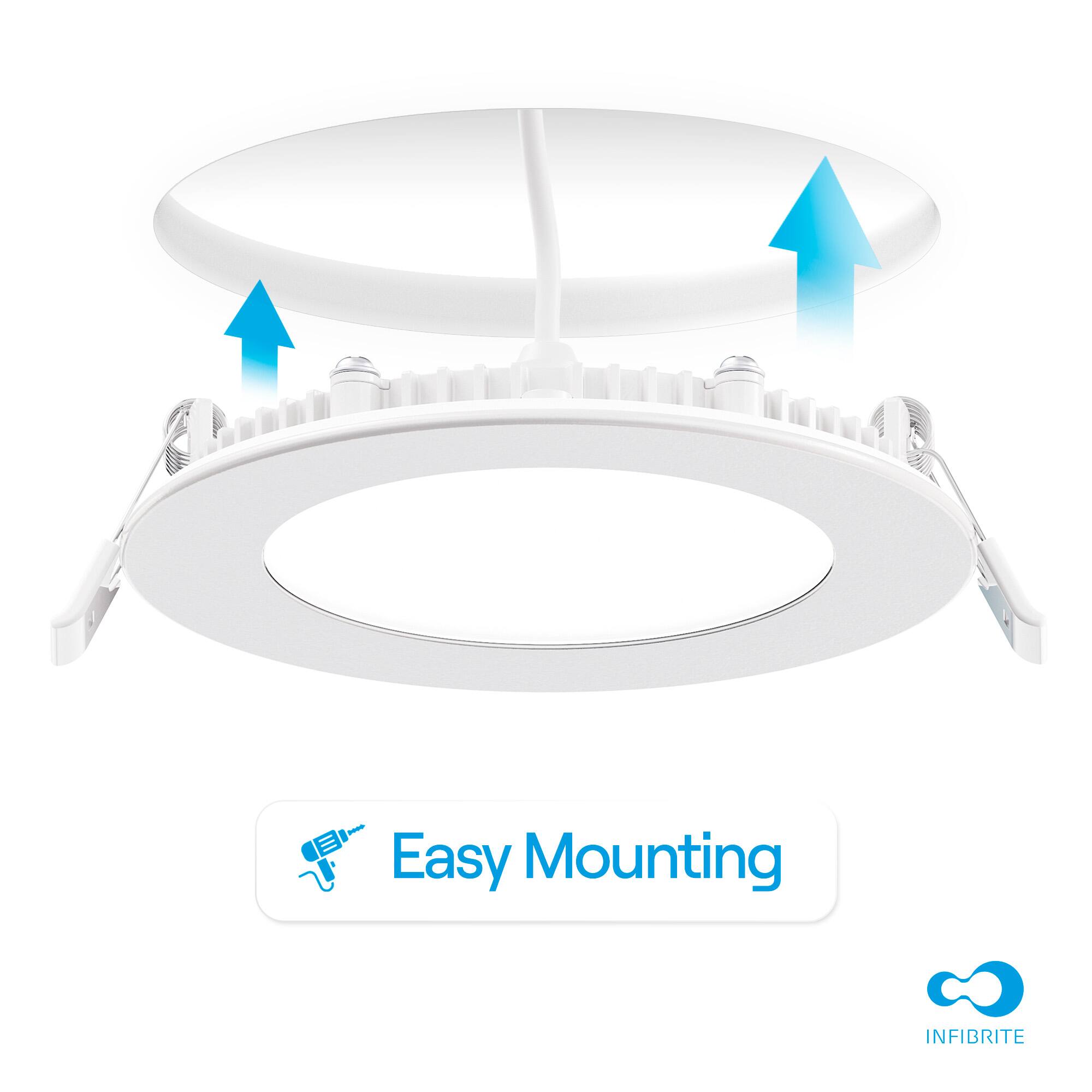 Infibrite 4 Inch Clear White Recessed LED Downlight, 9W, 750 Lumens ...