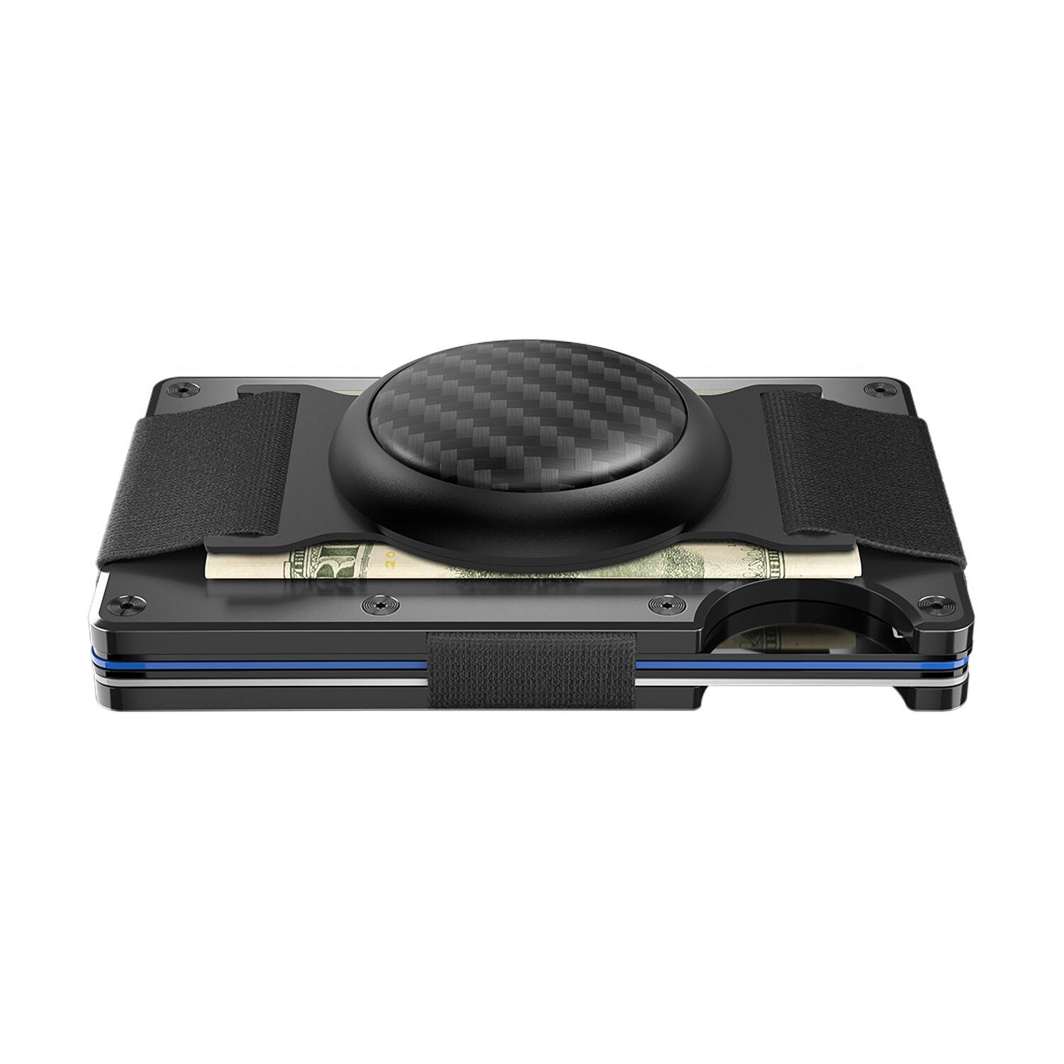 The Ridge Wallet CARBON FIBER AIRTAG CASH STRAP Silver XUWCI206125 ...