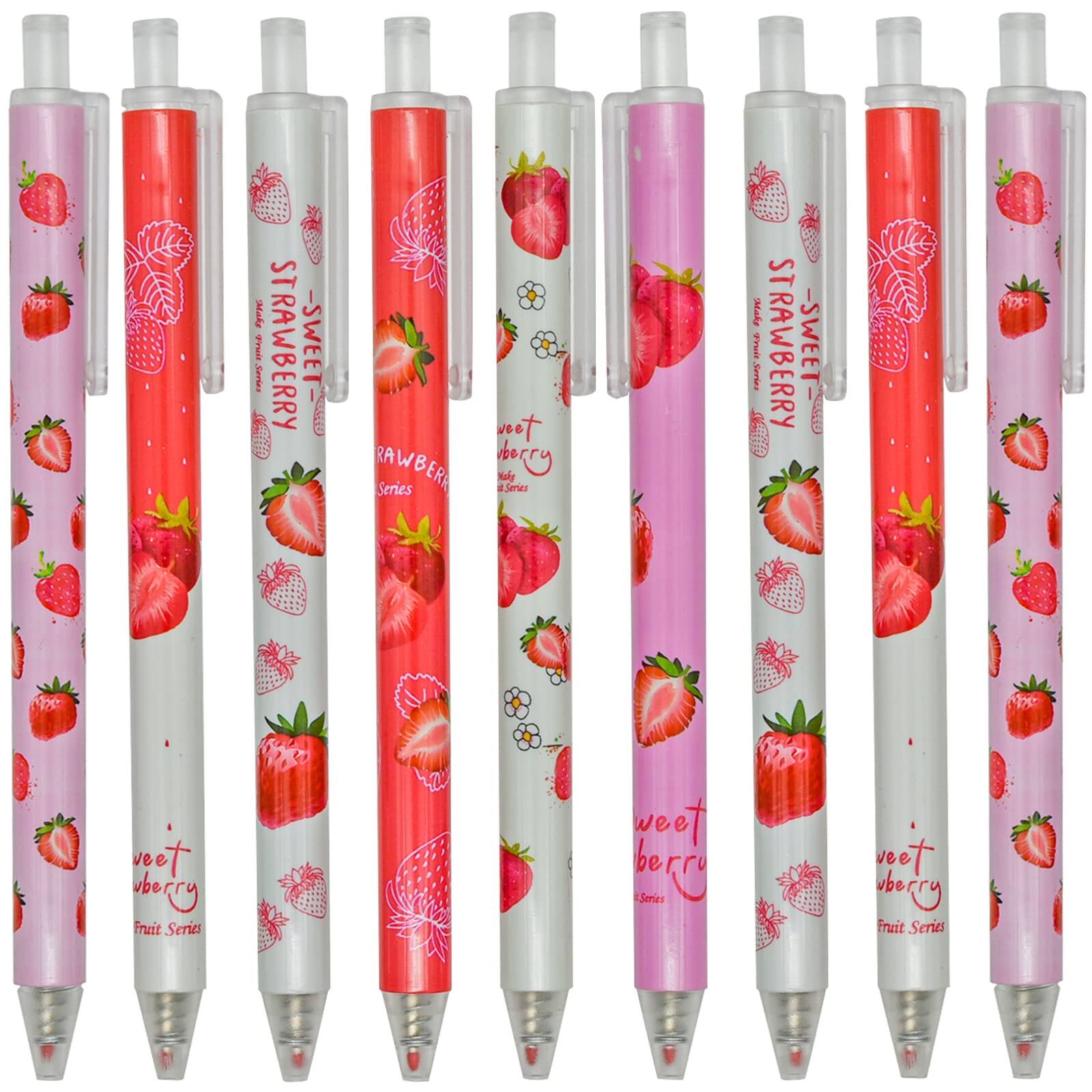 Paradigms Interiors 36 Strawberry Gel Pens Cute Fruit Pen Retractable ...