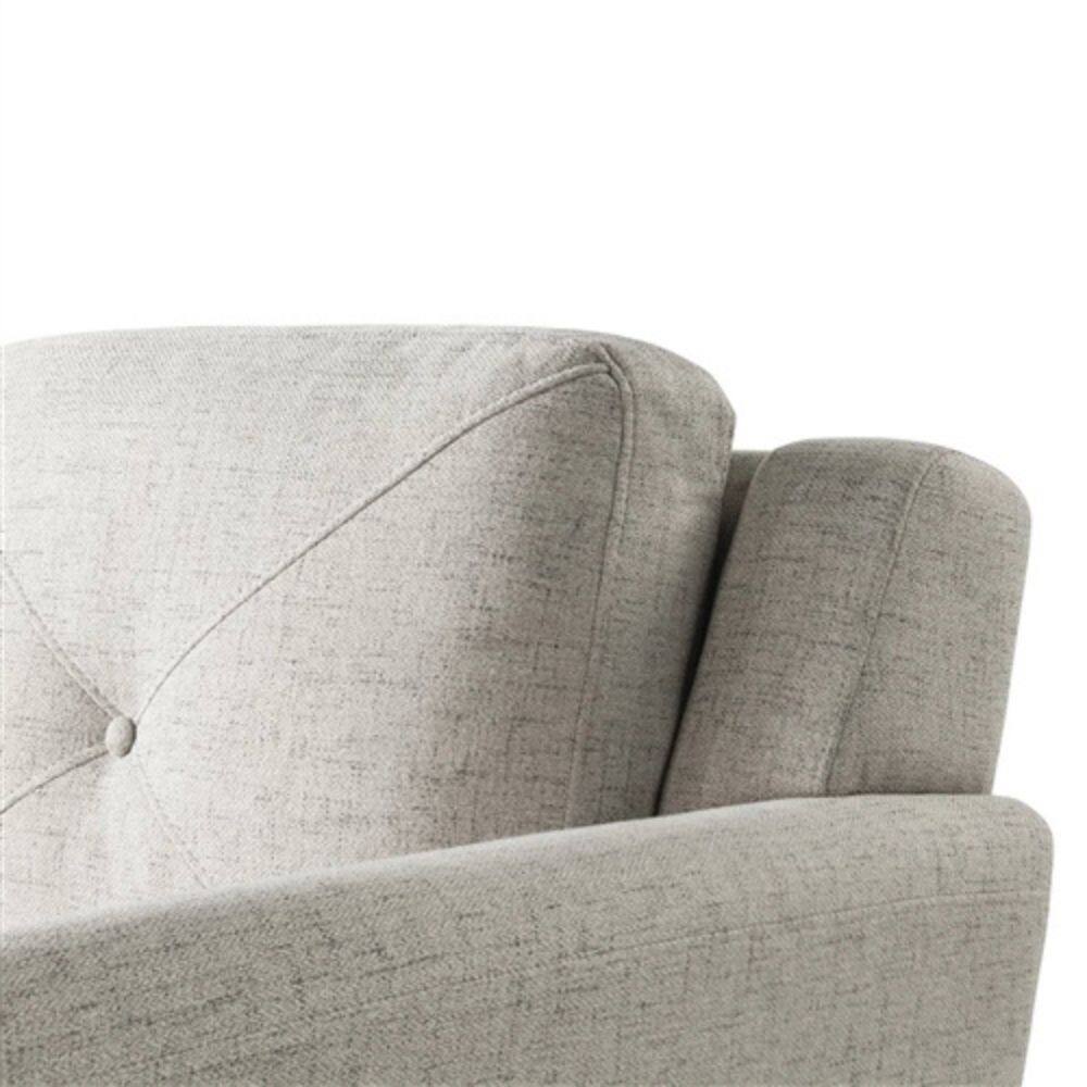 Hivvago Cream Microfiber Upholstered Chair Armchair with Button Tufted ...