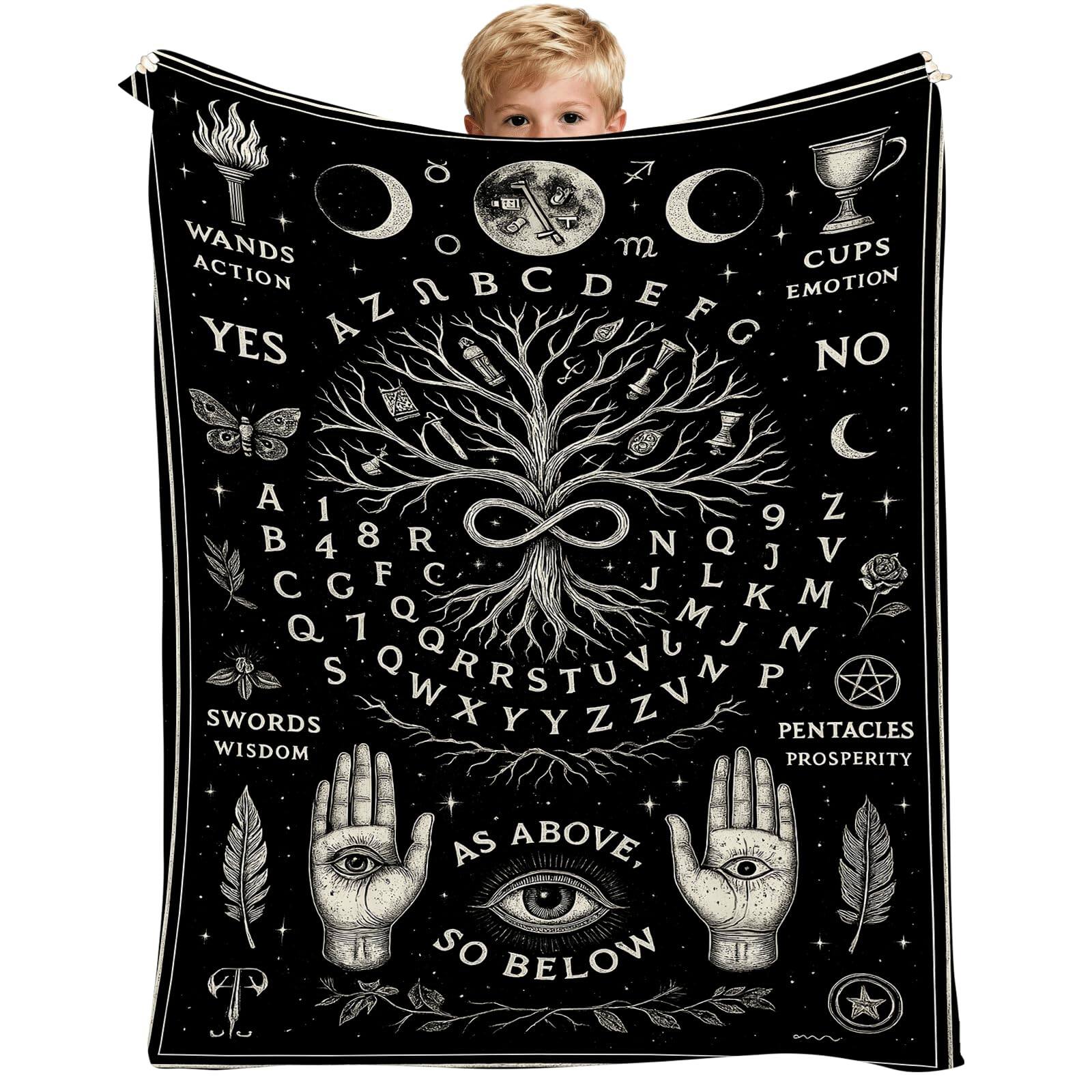 Dapper Styles Spirit Board Blanket Gothic Witchy Throw 60 x50 Celestial ...