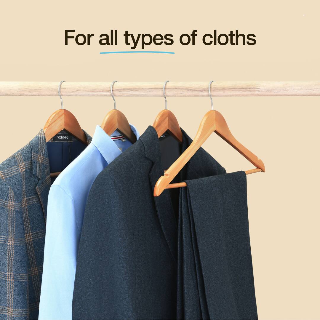 Home It Wooden Hangers Wood Durable Heavy Duty Coat Hangers Premium ...