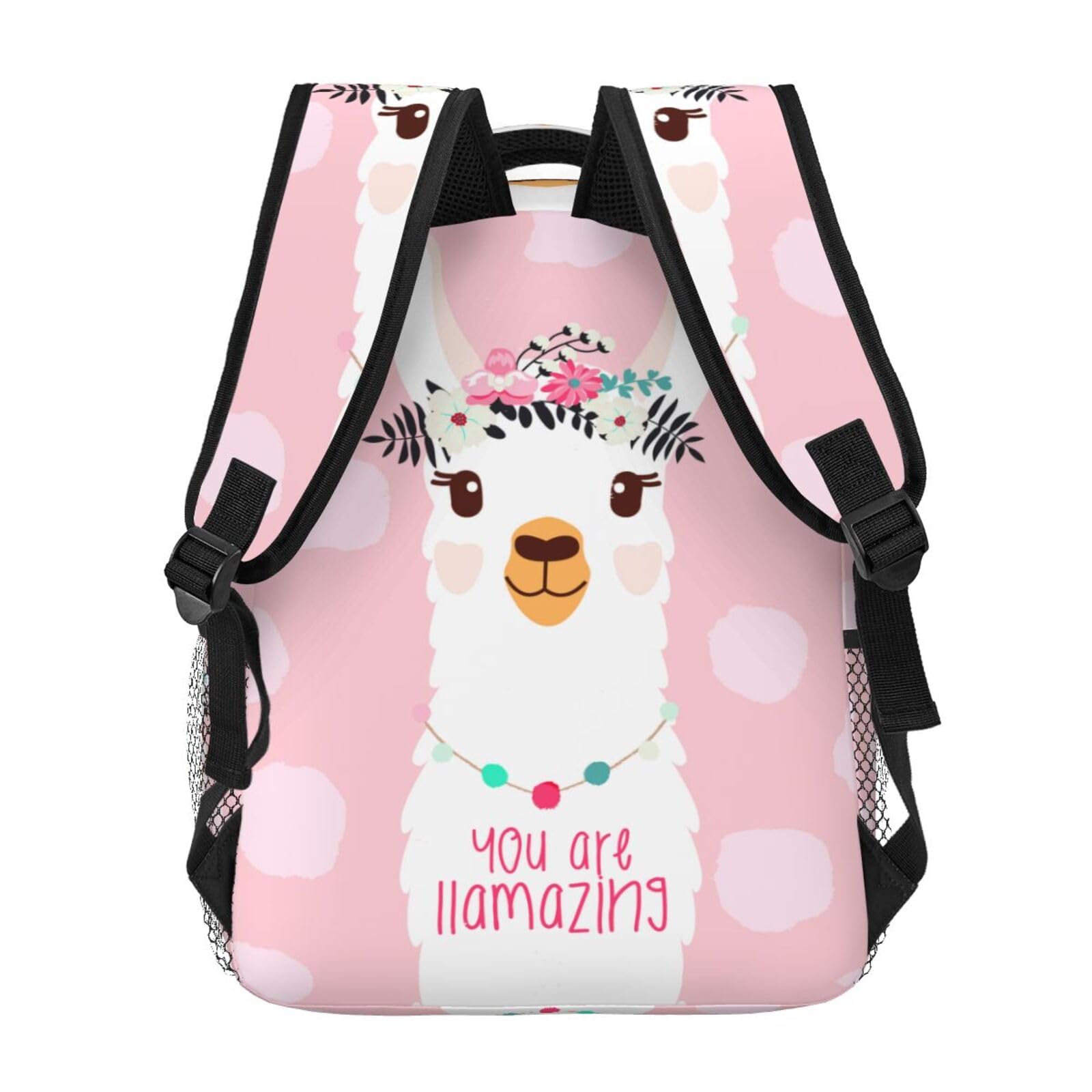 Pacoar Cade Cute Pink Llama Girly Alpaca Backpack For School Laptop ...