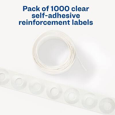 Avery Self Adhesive Plastic Reinforcement Labels in Dispenser, 1/4 ...