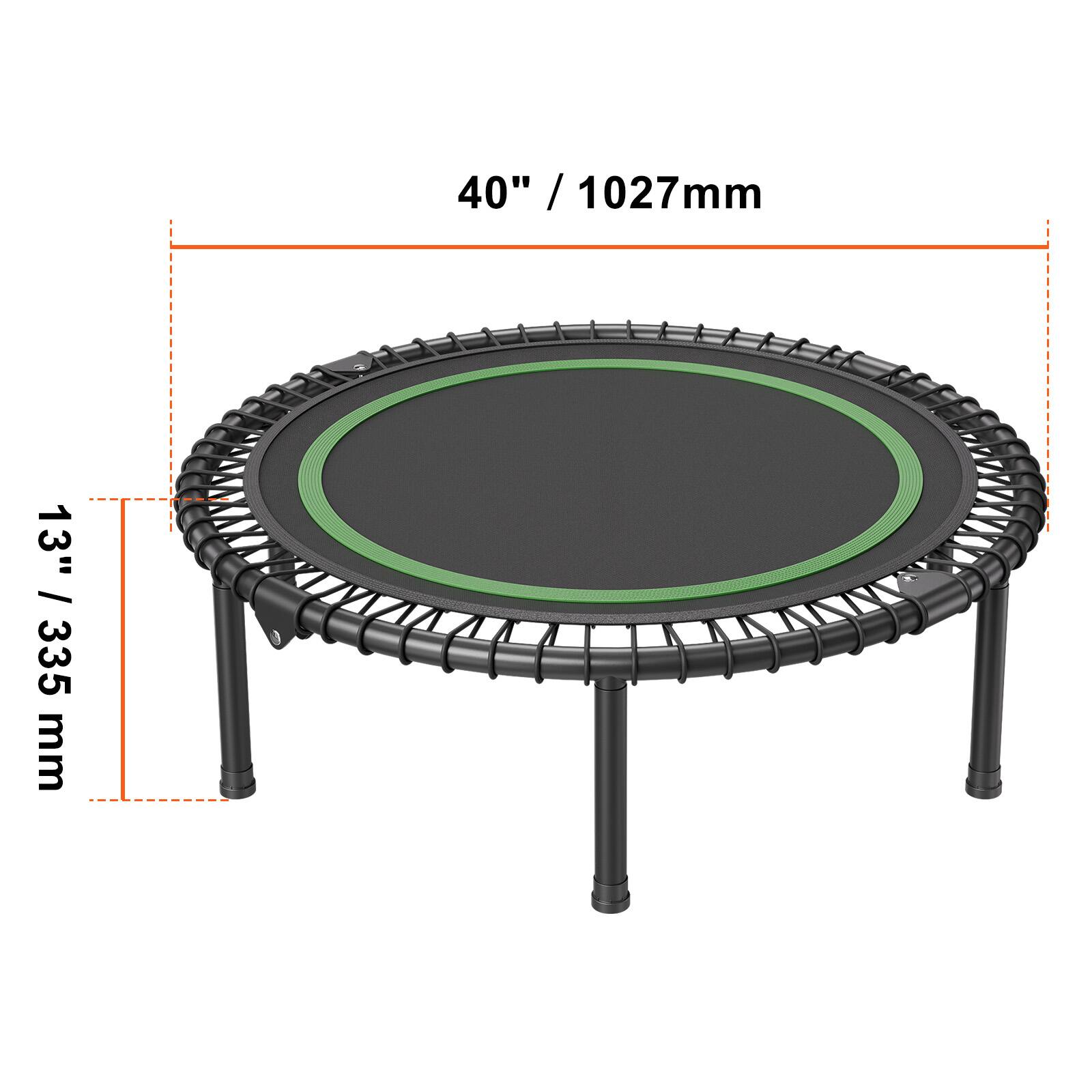 VEVOR Foldable Mini Trampoline,40 Inch Fitness Rebounder,Max Load ...