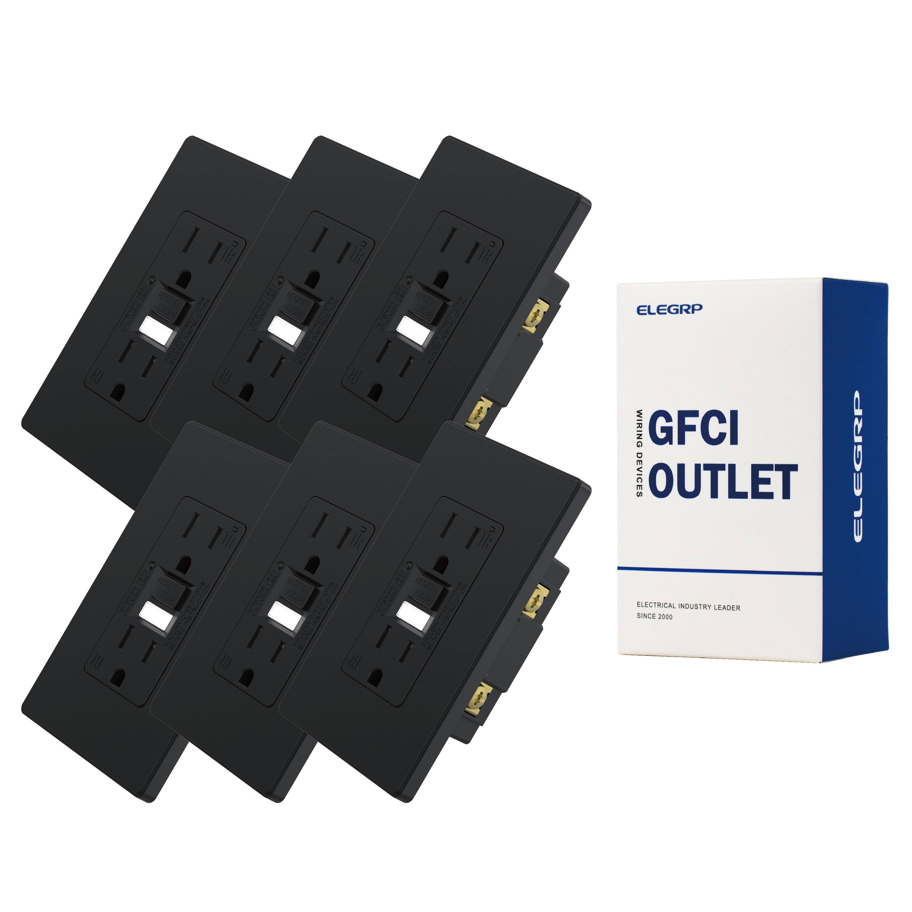 ELEGRP GFCI Outlet with Night Light, 15A 125V Tamper Resistant Duplex ...