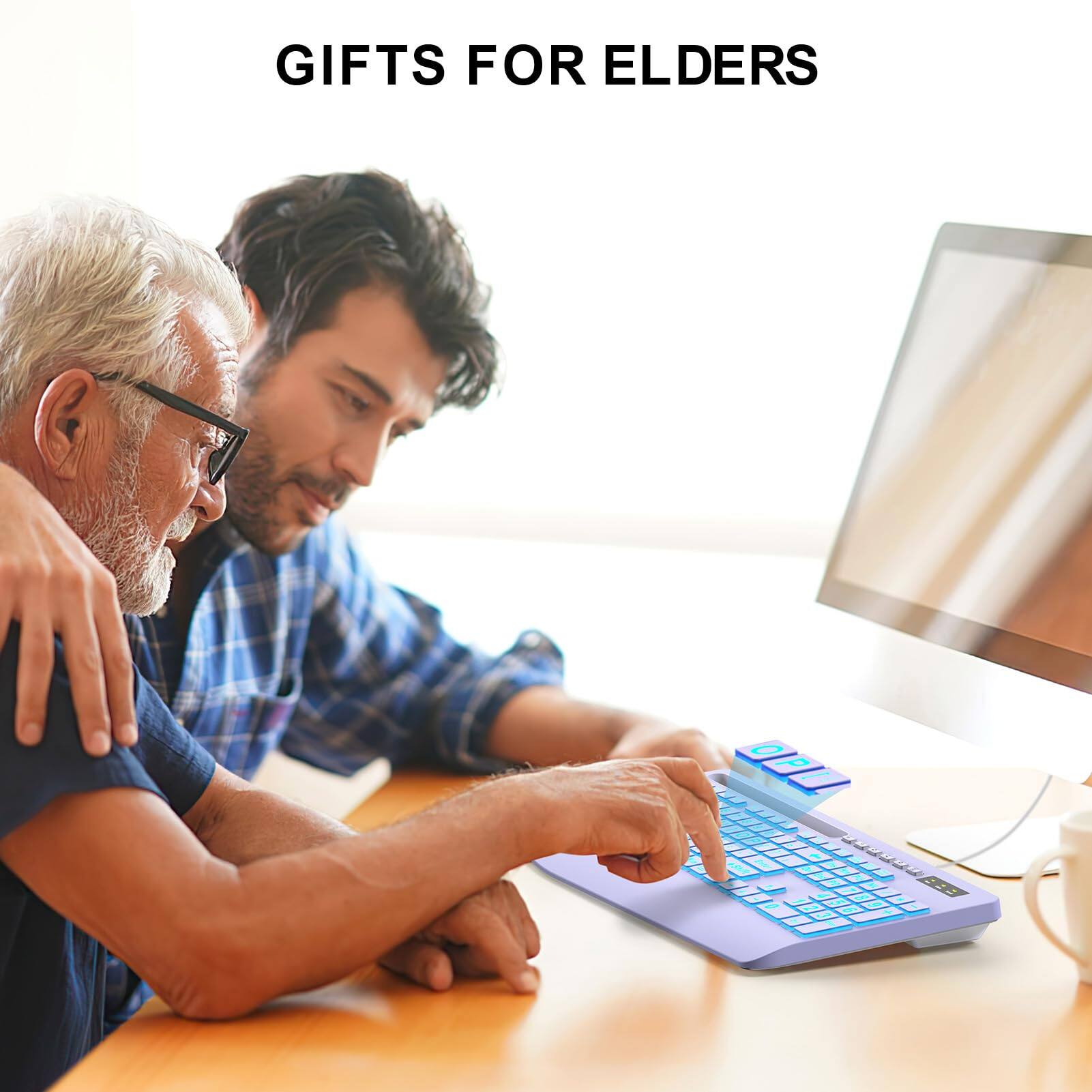 Comfort Essence Large Print Backlit Computer Keyboards Wired Lighted ...