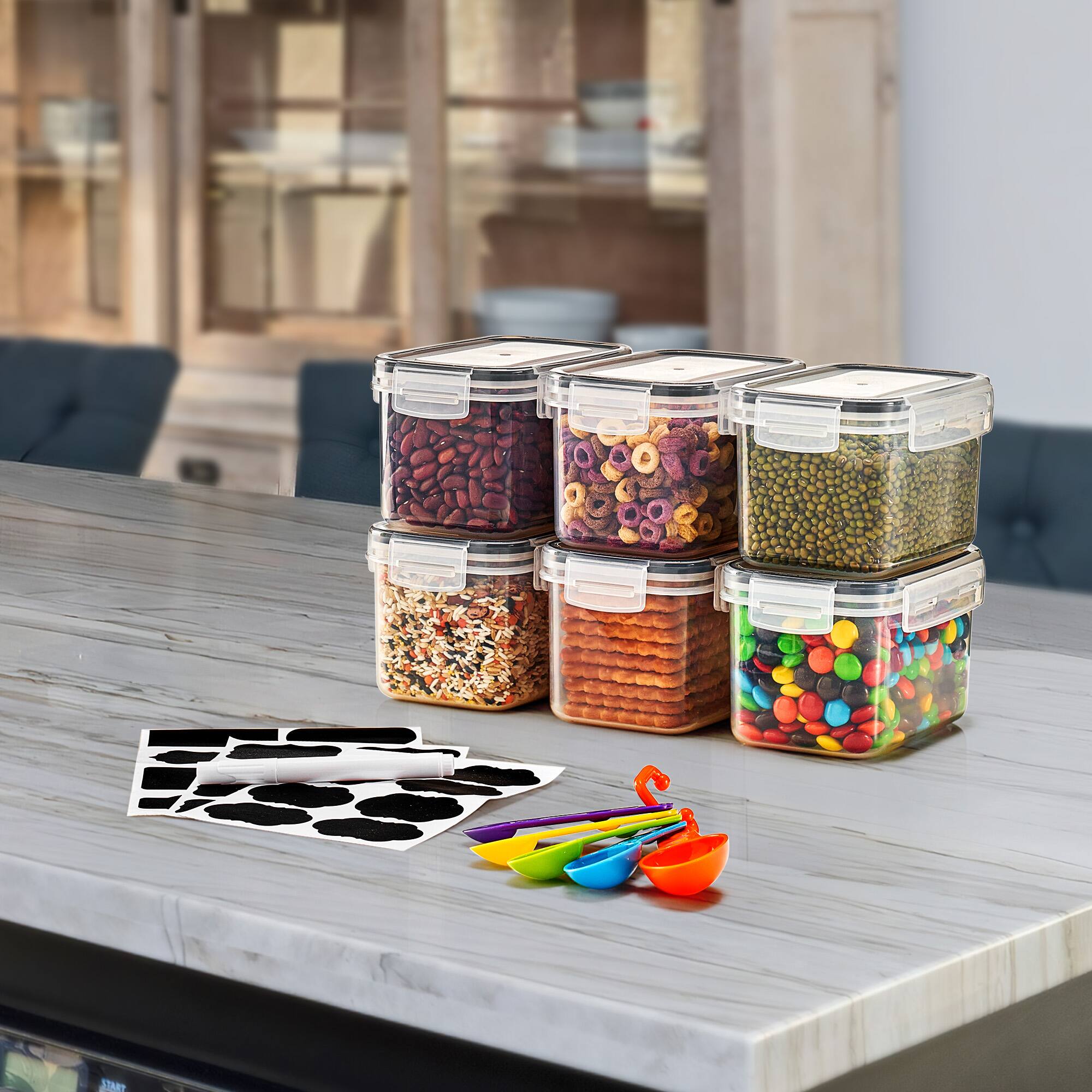 Sorbus 6 Pack (0.8L/27.05 Oz) Airtight Food Storage Containers with ...