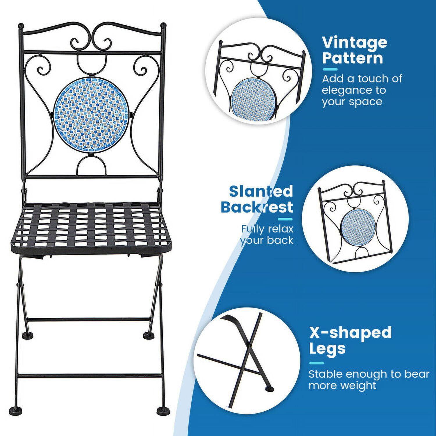 Kadyn 3 Pcs Patio Bistro Set Outdoor Conversation Furniture Table and ...