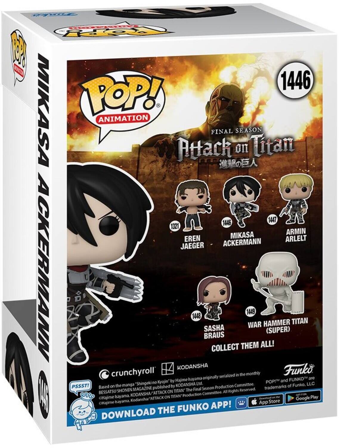 Funko POP! ANIME: Attack on Titan Mikasa Ackermann COLLECTIBLES ...