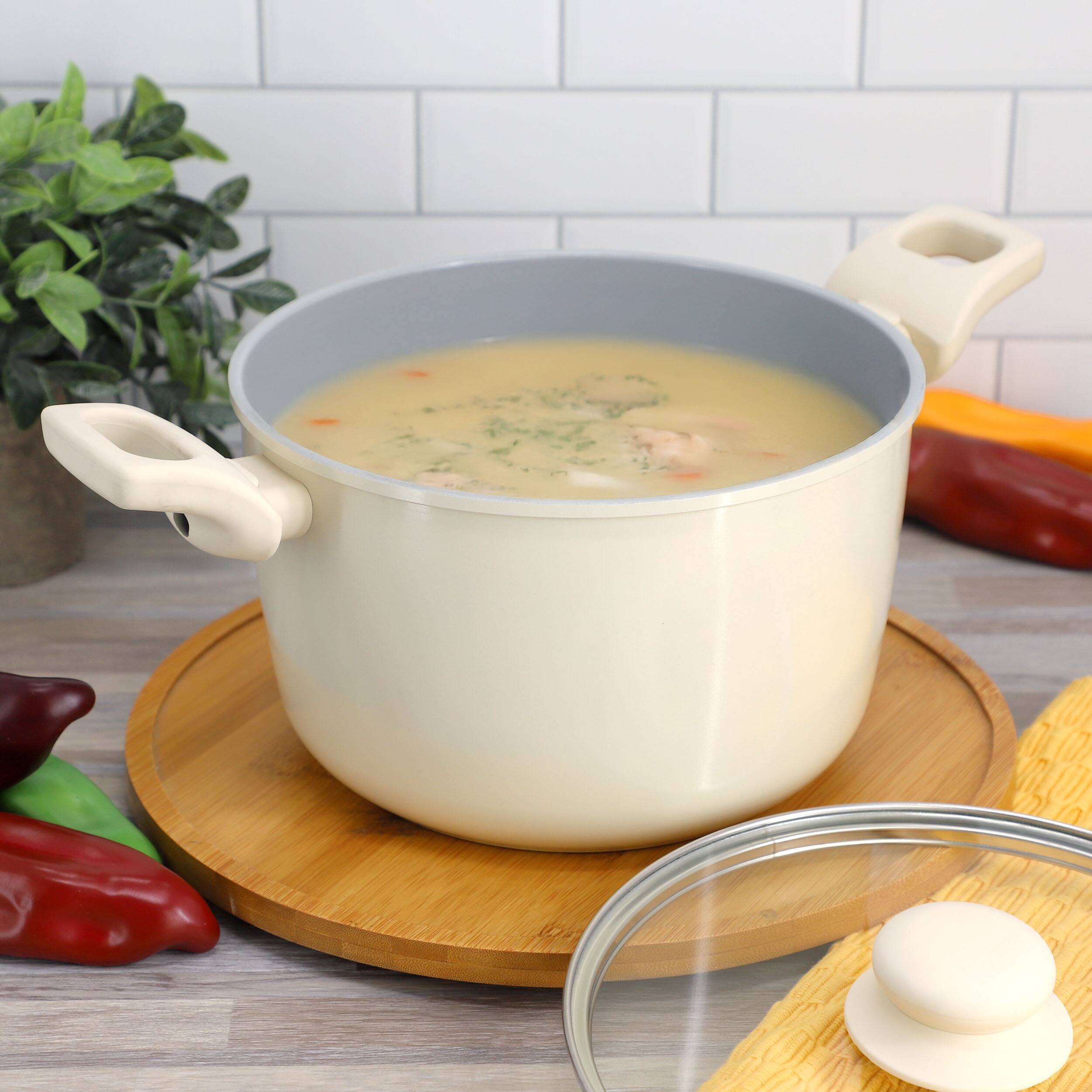 Gibson Home Barnsdall 5 Quart Ceramic Nonstick Aluminum Stock Pot with ...