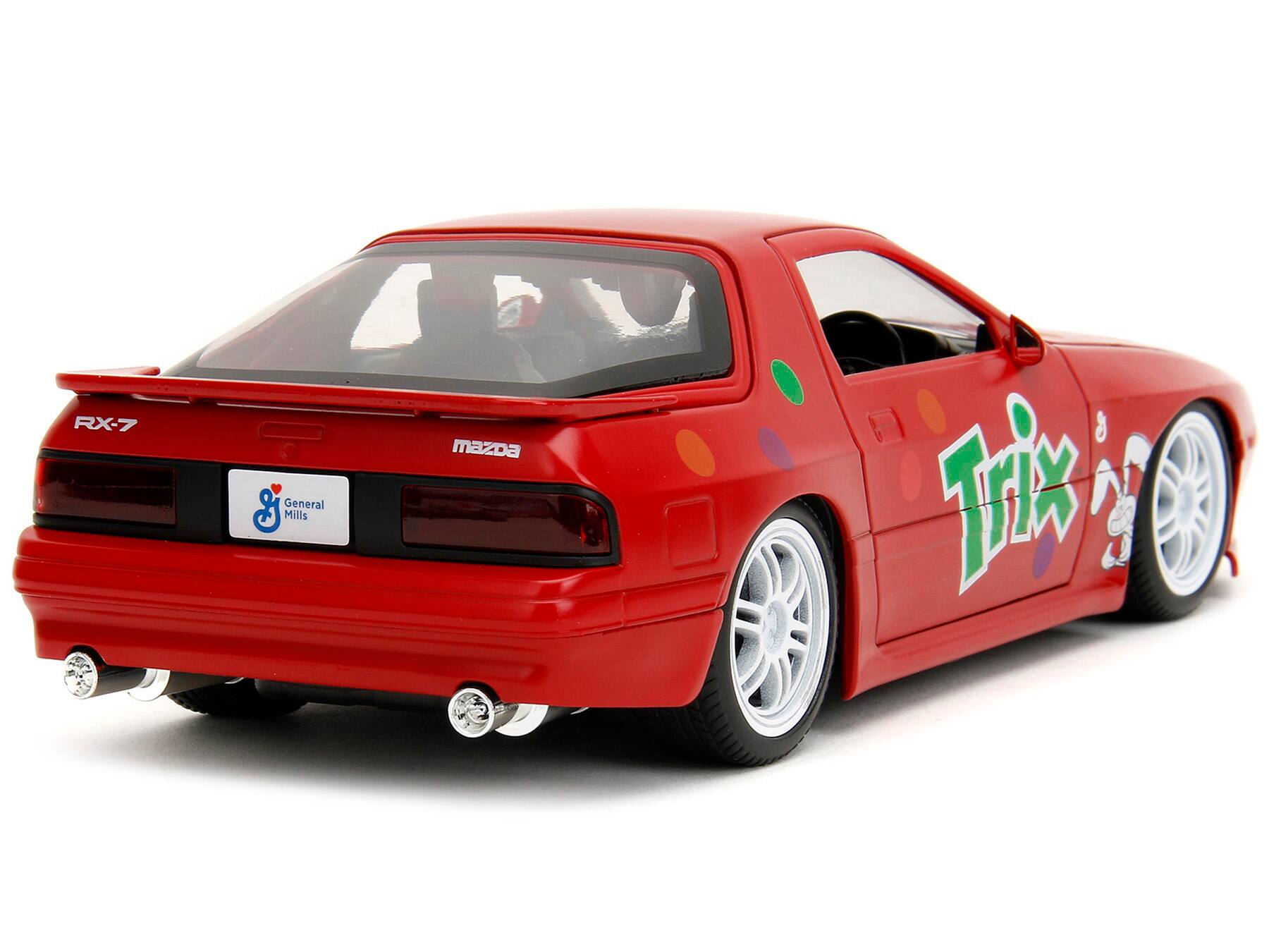 Jada 1985 Mazda RX 7 RHD w/ Graphics & Trix Rabbit Figure Trix Cereal ...