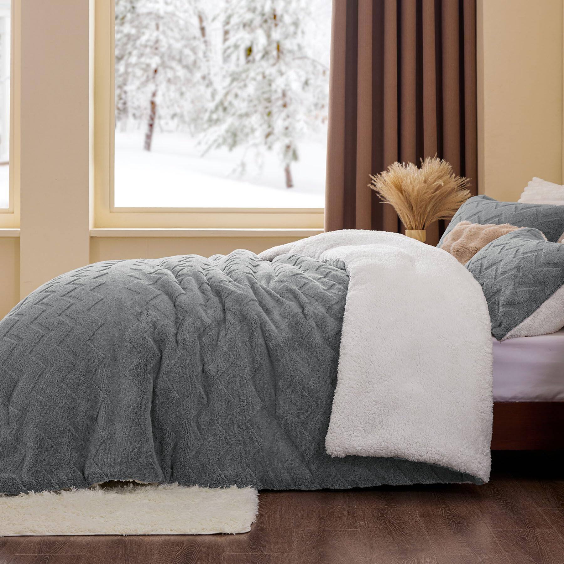NICHOLAS KLEIN Fluffy Queen Comforter Set Super Soft Sherpa For Luxury ...