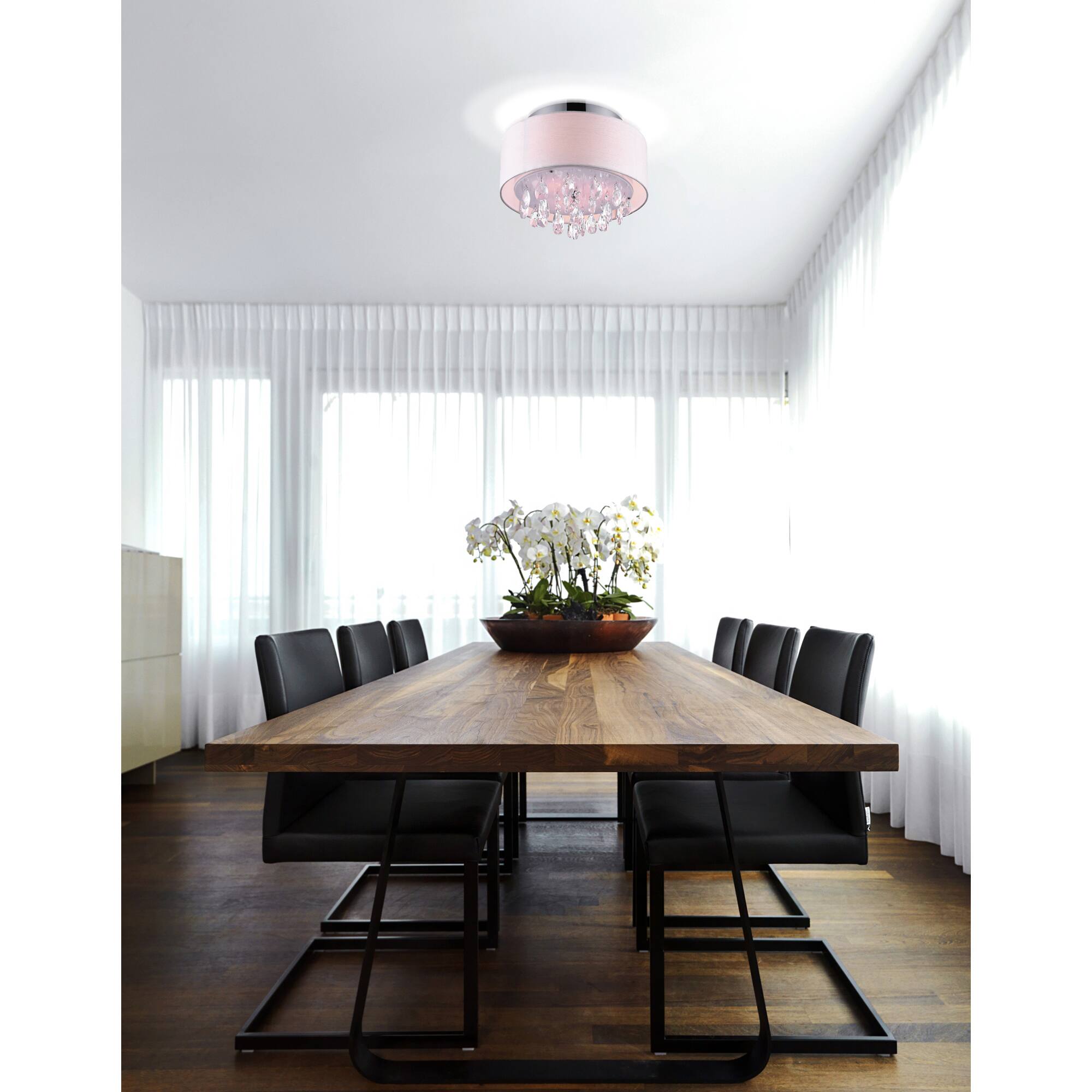 CWI Lighting Dash 3 Light Drum Shade Flush Mount With Finish Chrome 5443C14C (Off White) - Best Buy