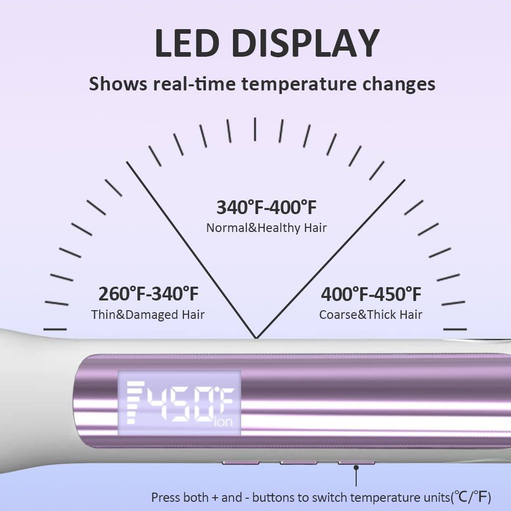 Reds Spade Hair Straightener Fast Heat Titanium Flat Iron With Negative ...
