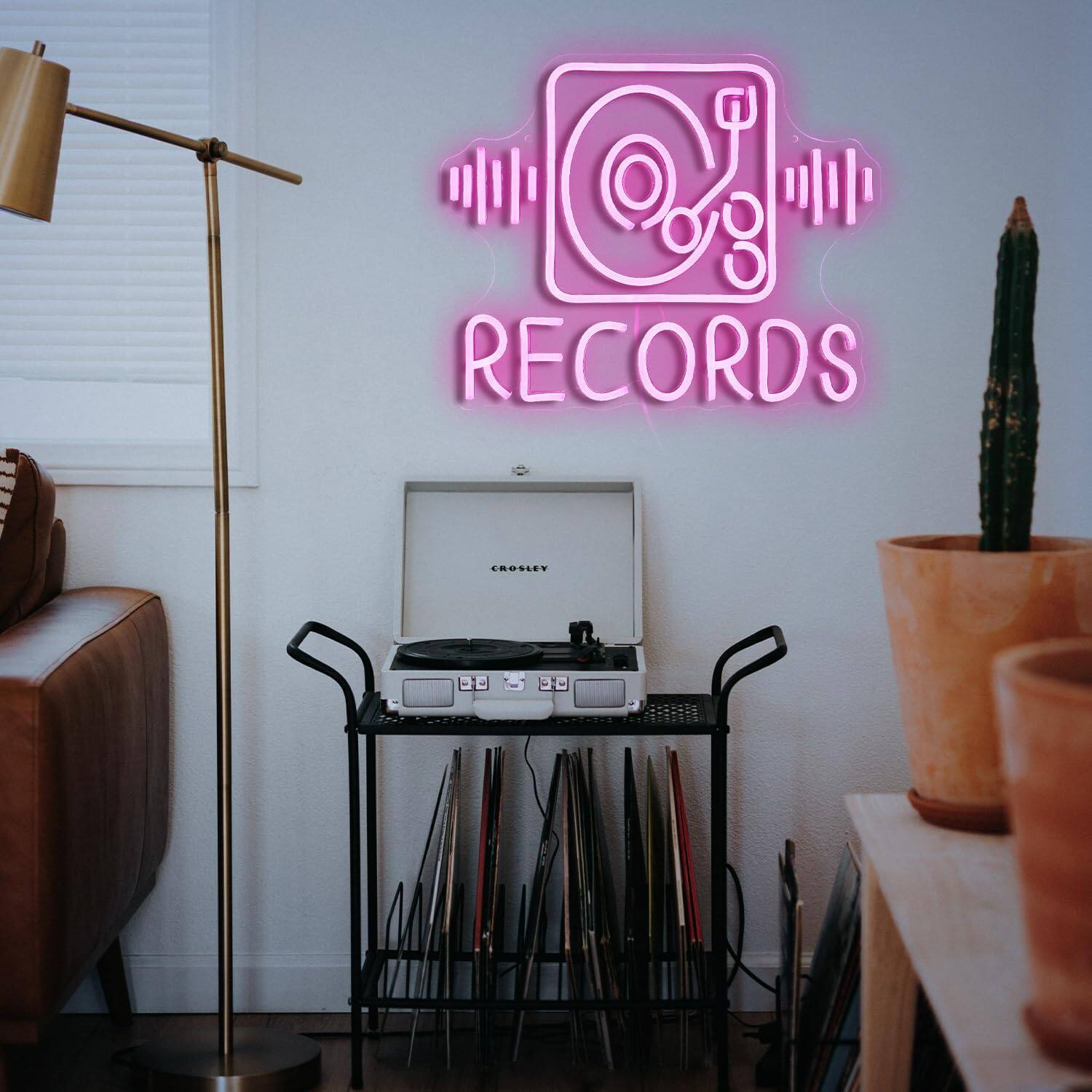 Auledio Records Neon Sign For Wall Decor Jukebox Music Light Up Sign ...