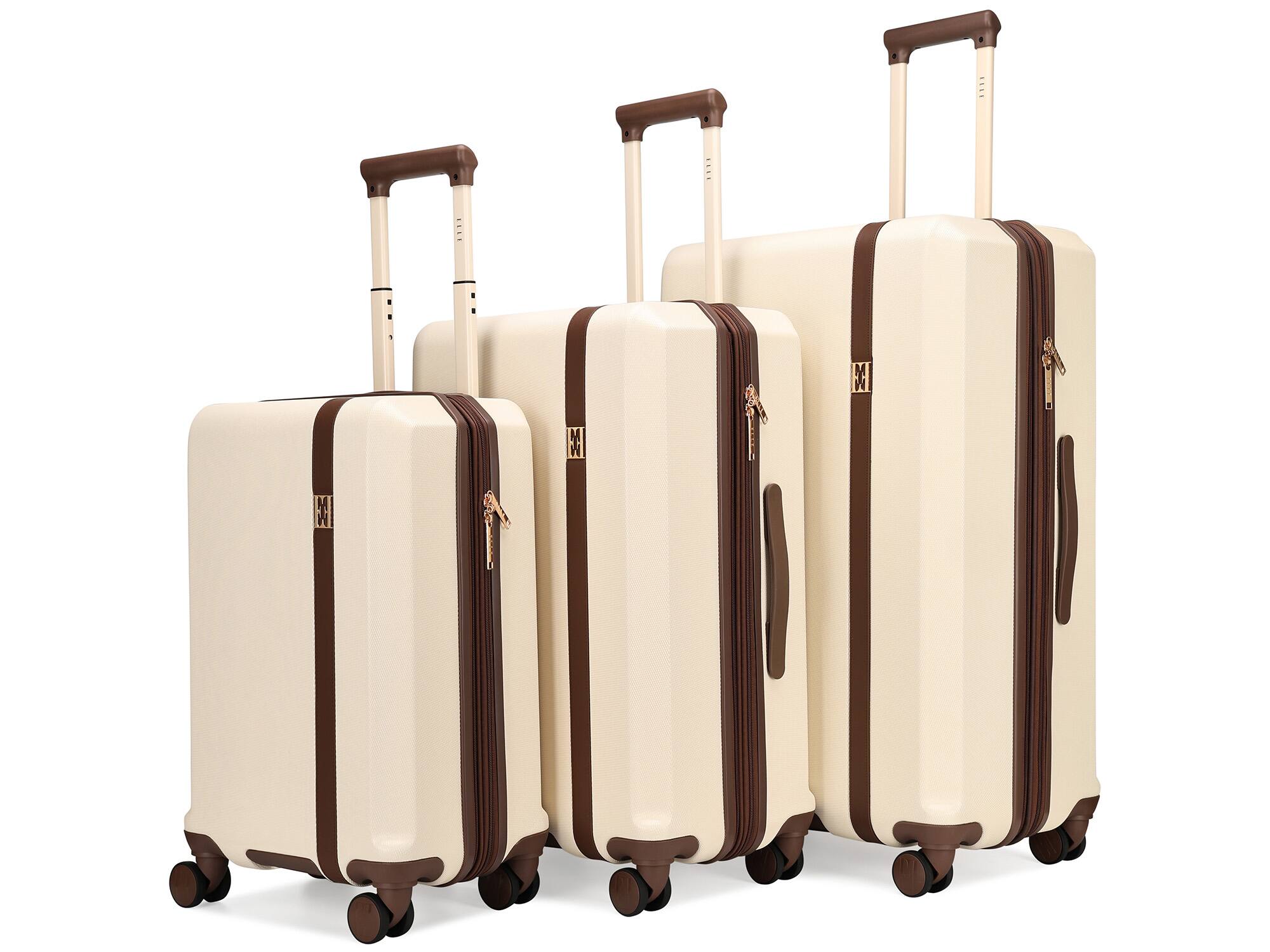 Elle Luxe Journey 3 Piece Expandable Retro Spinner Luggage Set ...